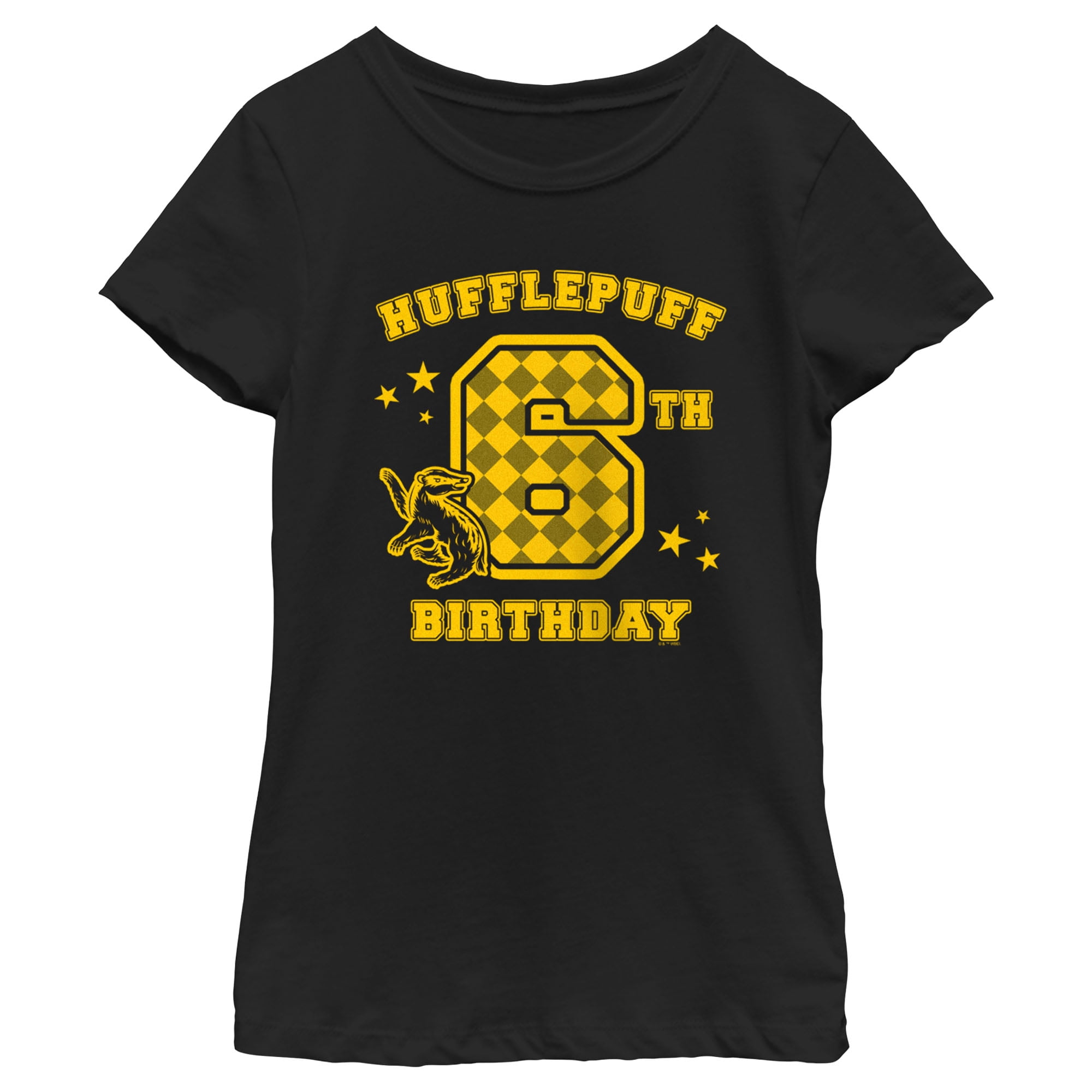 Girl's Harry Potter Hufflepuff 6th Birthday Graphic Tee Black X Large ...