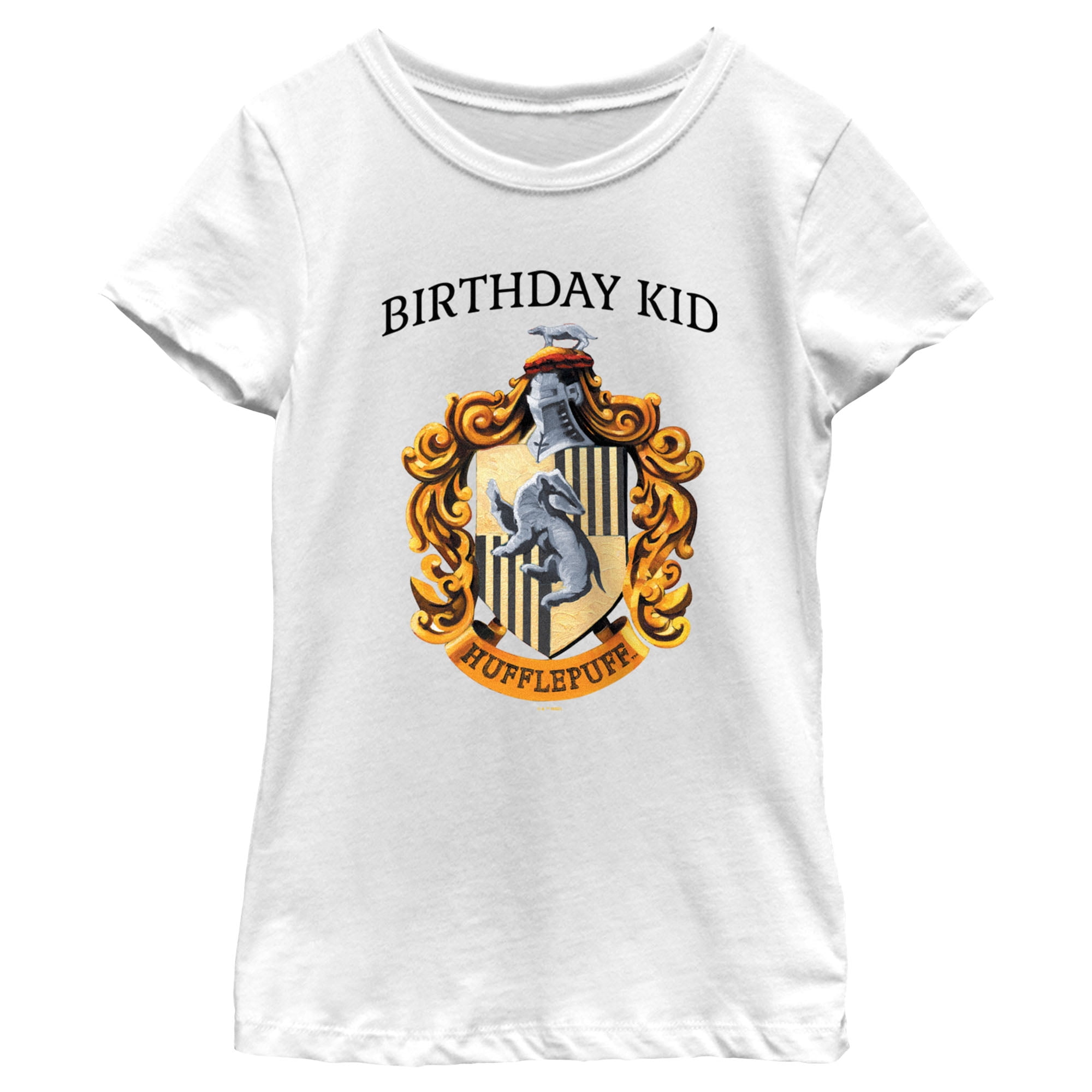 Girl's Harry Potter Hufflepuff Crest Birthday Kid Graphic Tee White ...