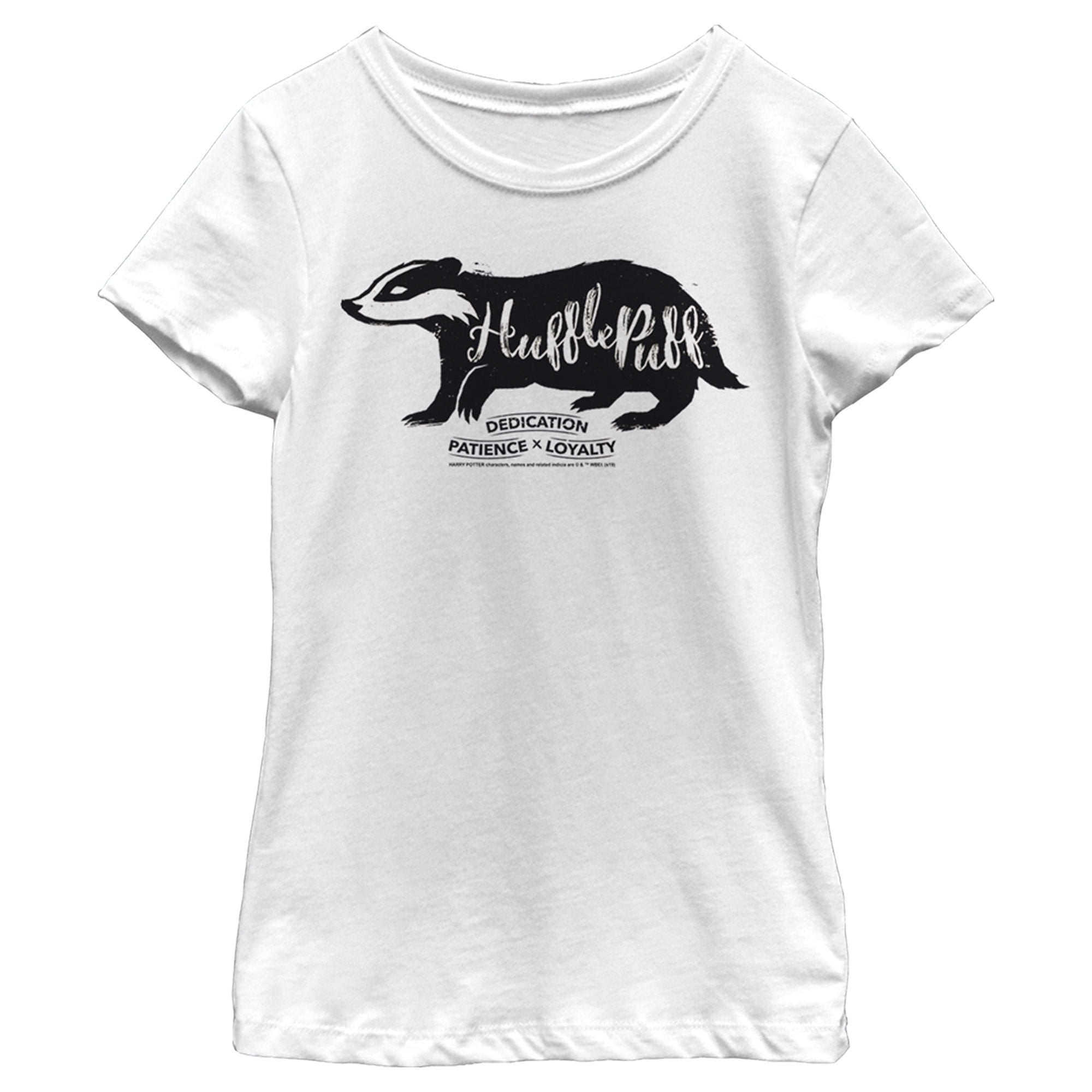 Girl's Harry Potter Hufflepuff Dedication Patience Loyalty Graphic Tee ...