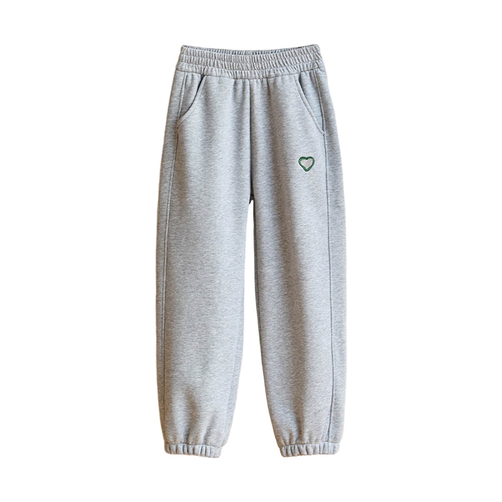 Girl's Heart Print Valentine Sweatpants Back Zipper Fly Elastic High ...