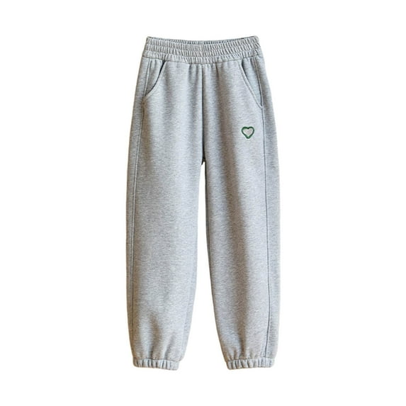 Girl's Heart Print Valentine Sweatpants Back Zipper Fly Elastic High ...