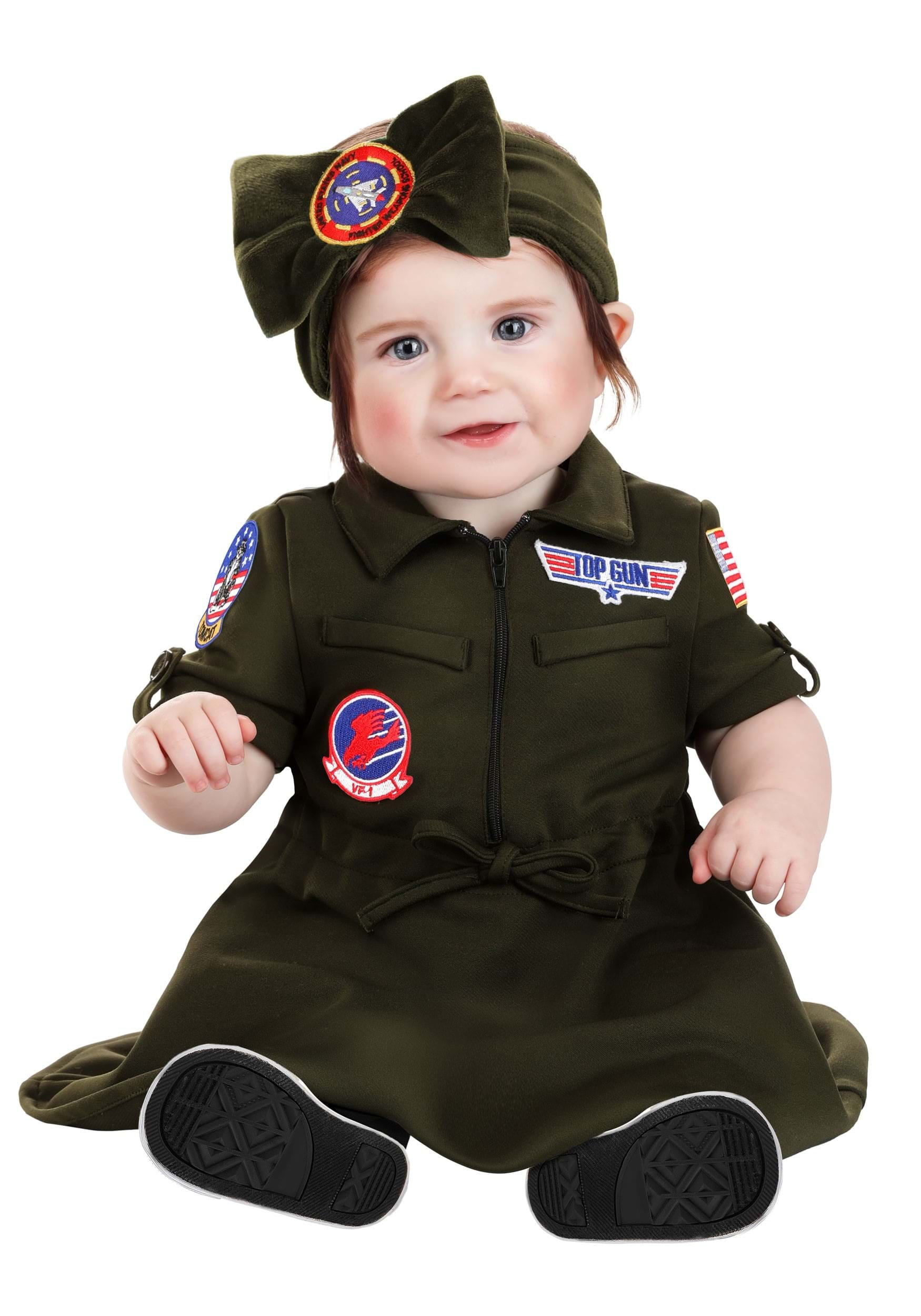 Girl's Infant Flight Suit Top Gun Costume Dress - Walmart.com
