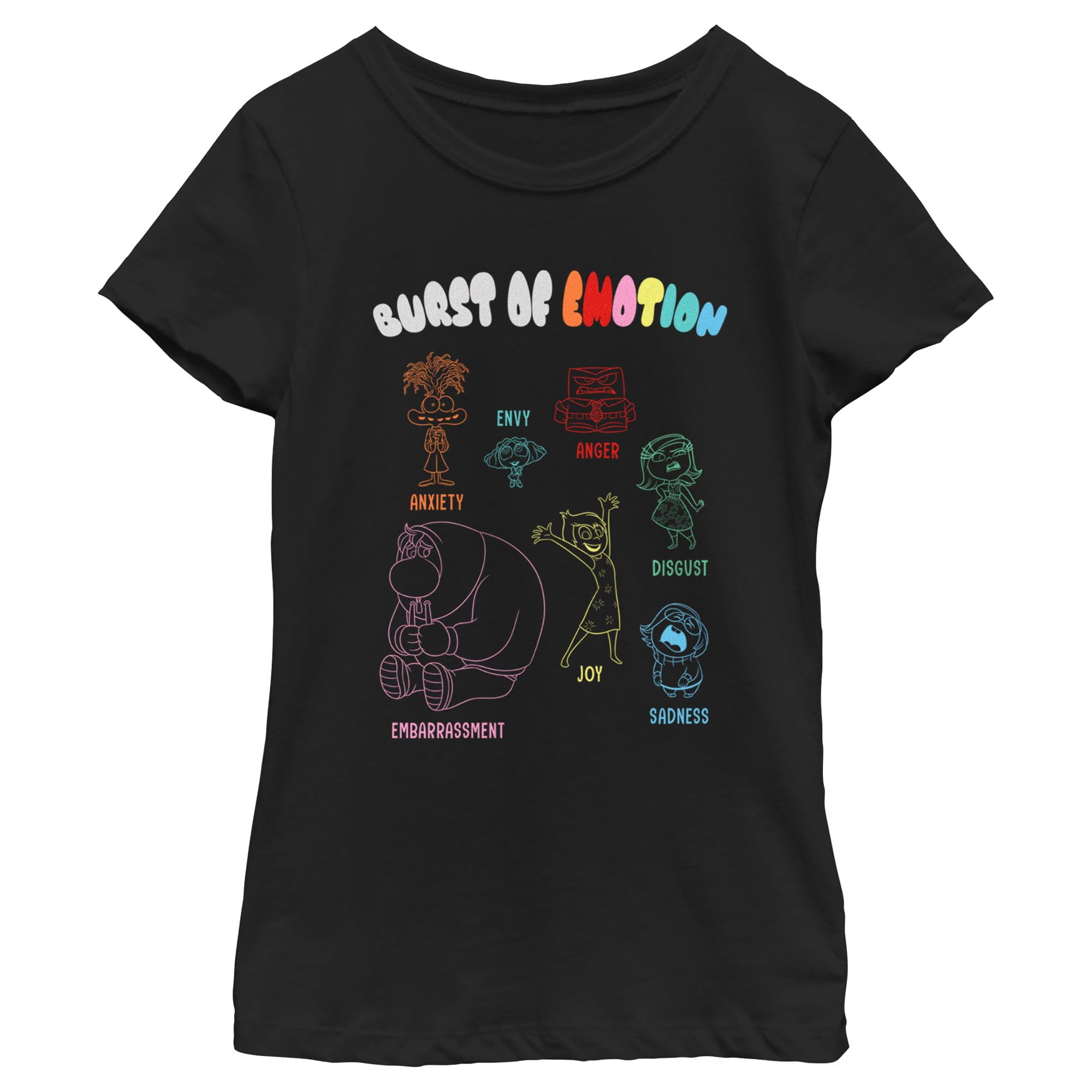 Girl's Inside Out 2 Burst of Emotion Doodles Graphic T-Shirt - Walmart.com