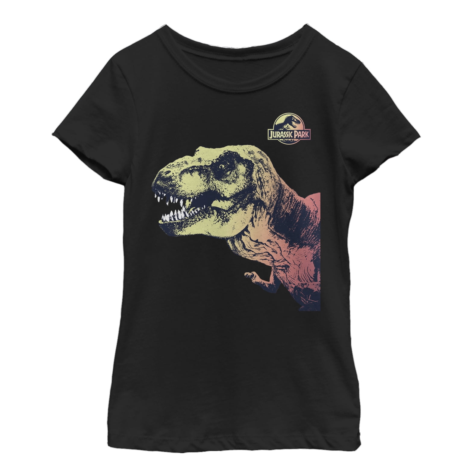 Girl's Jurassic Park Sneaky T. Rex Graphic Tee Black X Small - Walmart.com