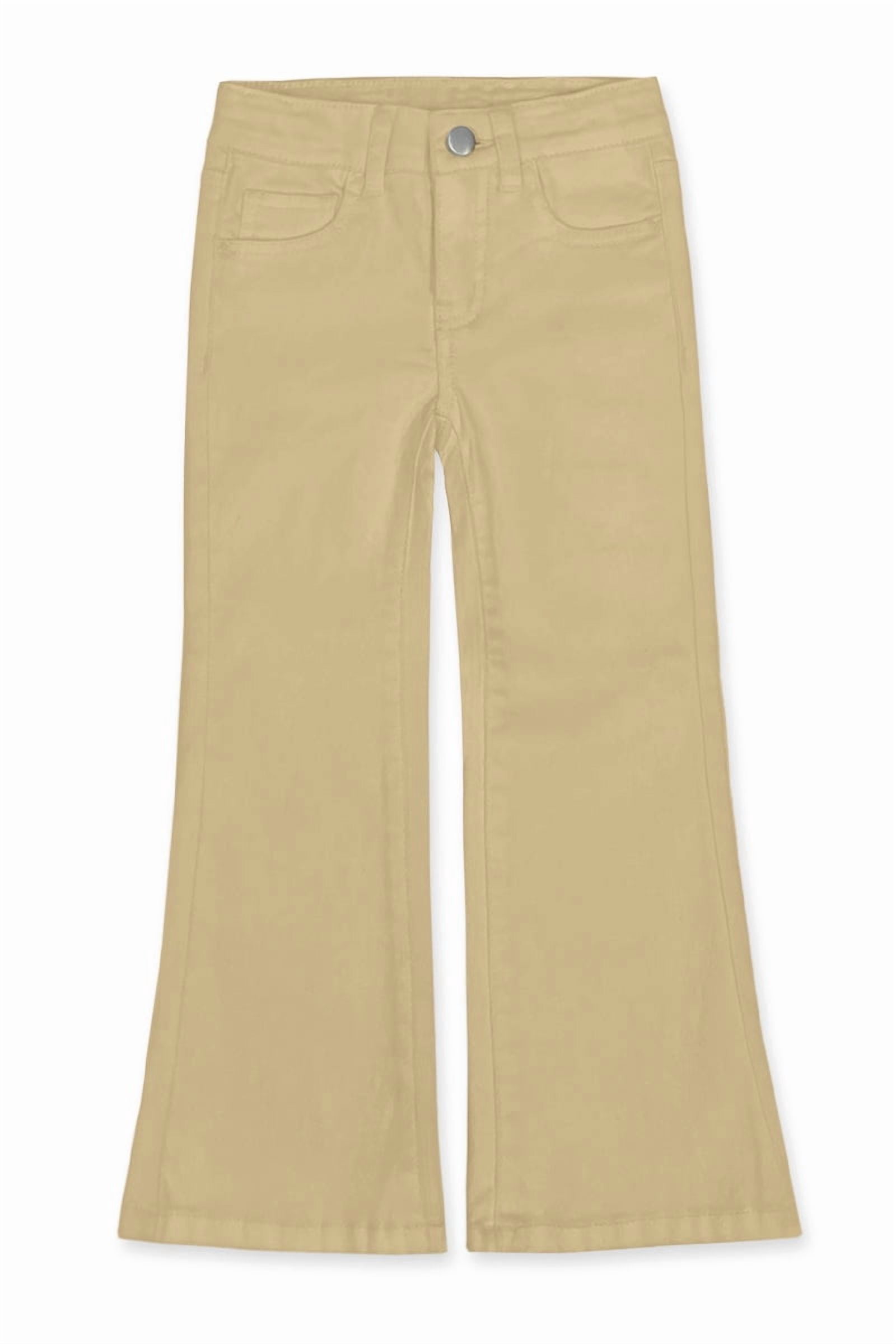 Girl's Kids Essential Boot Cut Flare Khaki Denim Jeans Pants 7 years ...