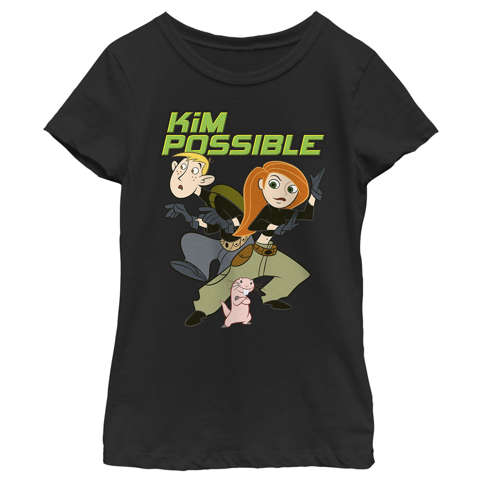 Girl's Kim Possible Team Possible Graphic Tee Black Large - Walmart.com