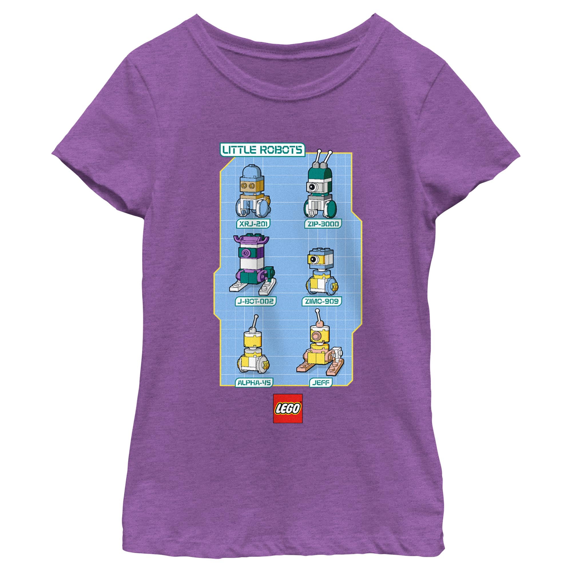 Girl's LEGO Little Robots Graphic Tee Purple Berry Small - Walmart.com