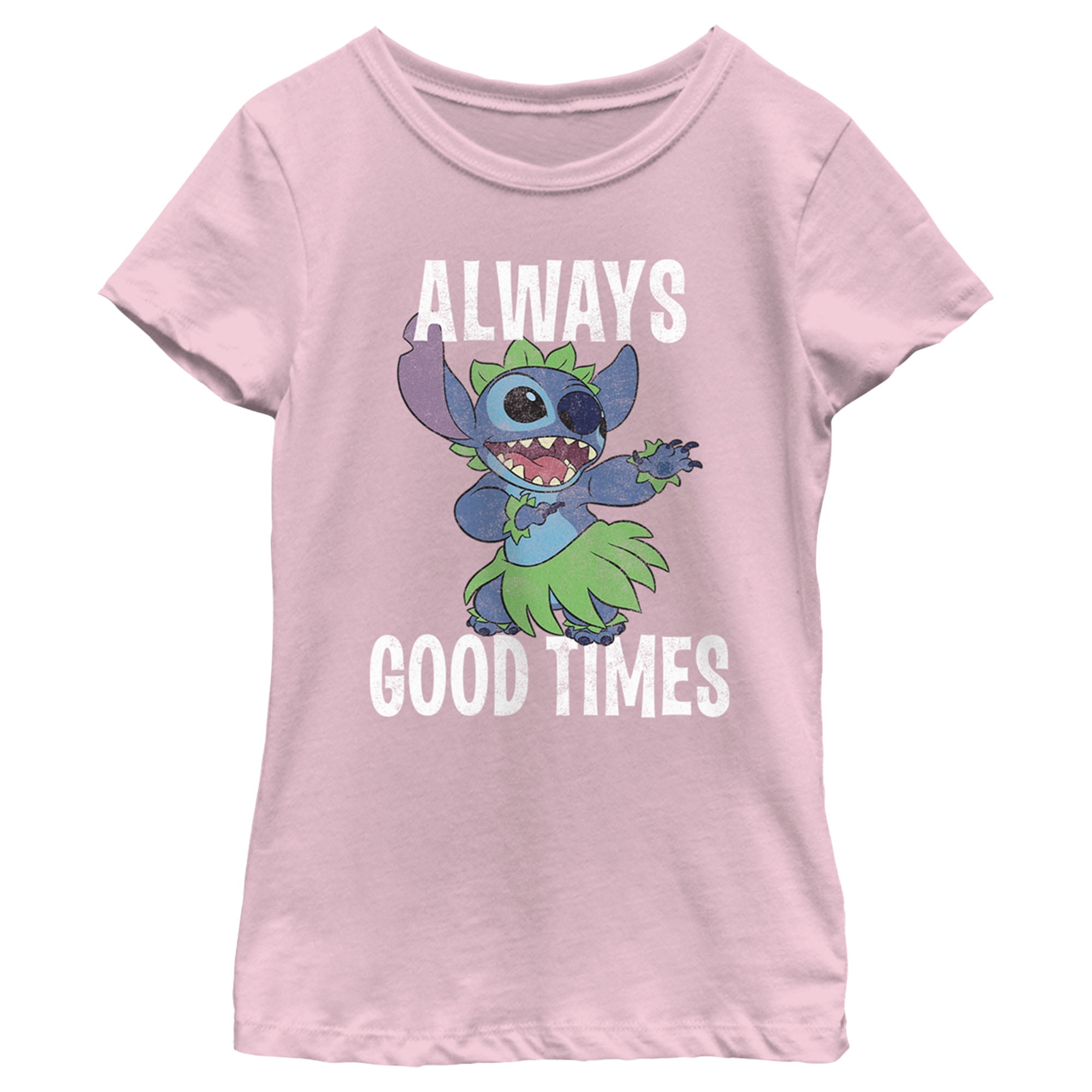 Girl's Lilo & Stitch Always Good Times Graphic Tee Light Pink Small ...