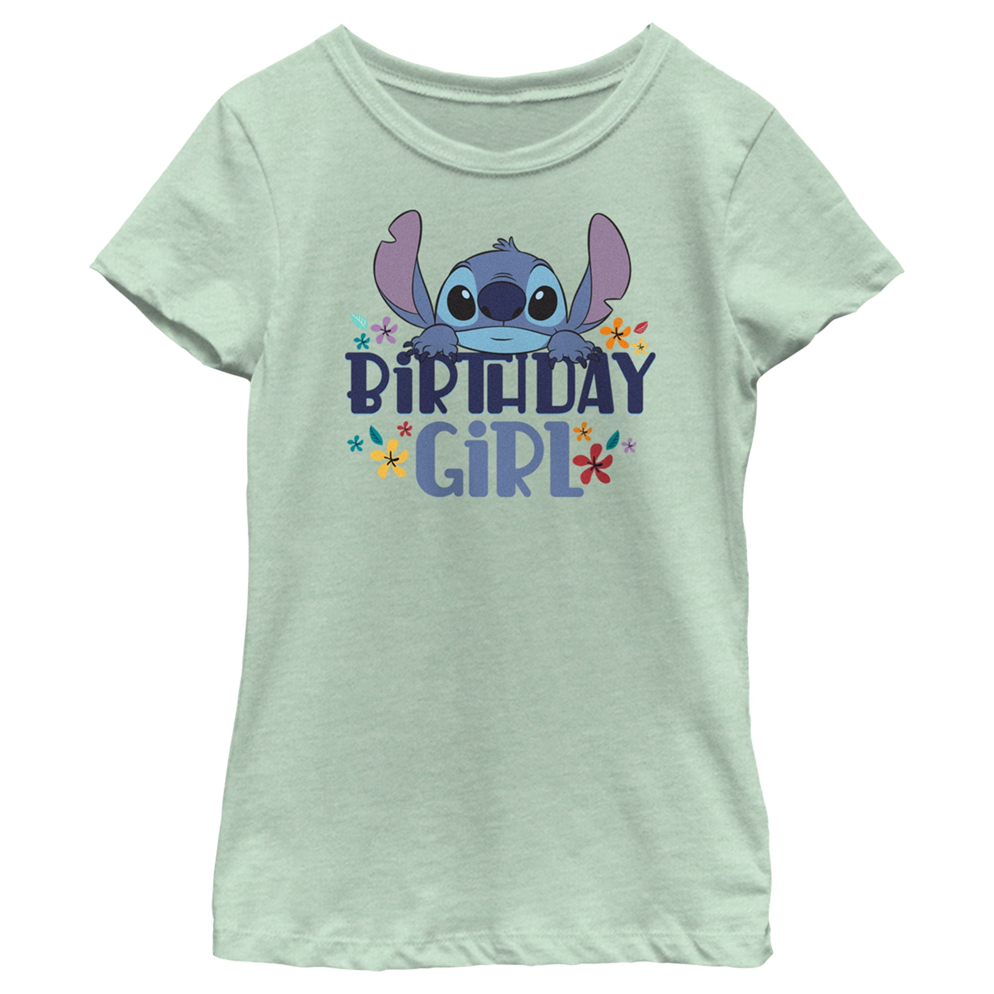 Girl's Lilo & Stitch Birthday Girl Stitch Graphic Tee Mint X Small ...