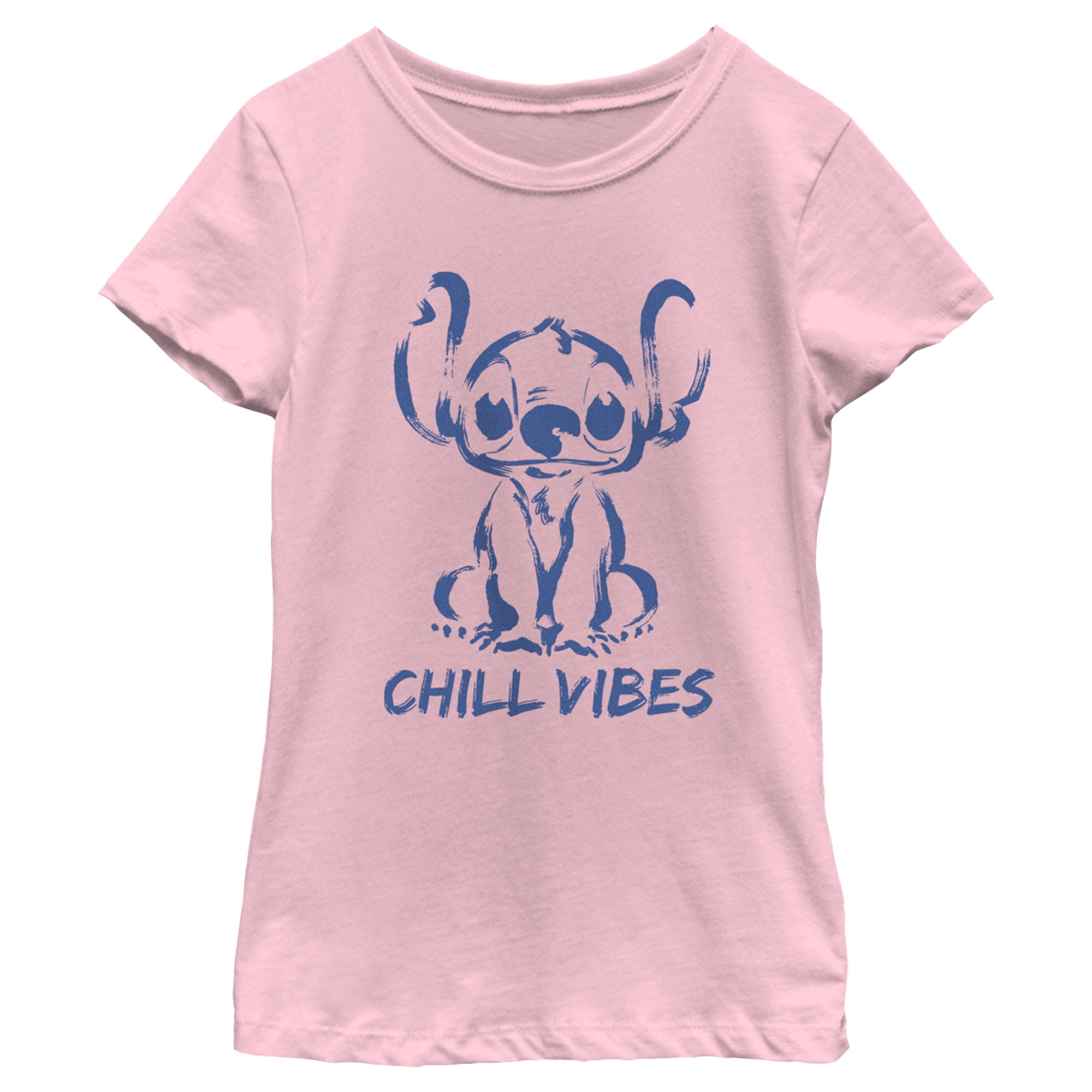 Girl's Lilo & Stitch Chill Vibes Stitch Graphic Tee Light Pink Medium ...