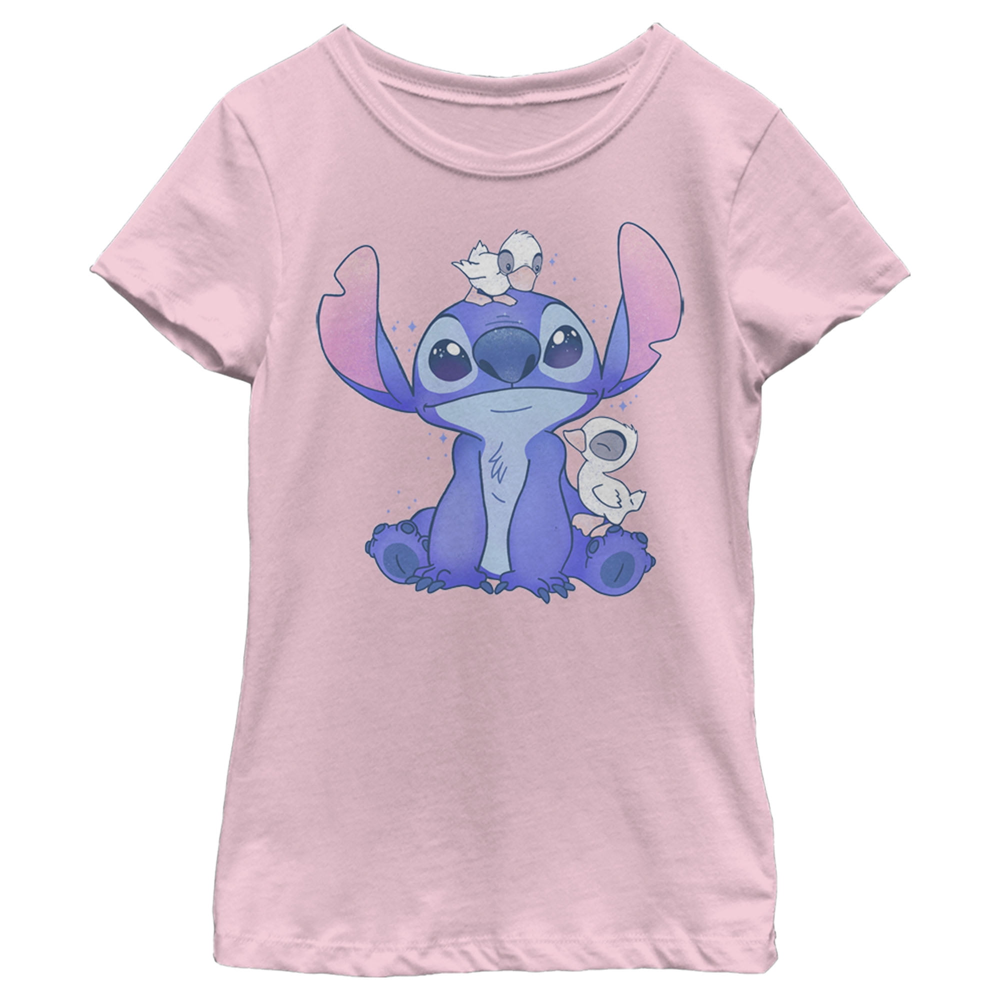 Disney Lilo & Stitch Girls' Graphic Tee, Hanging with Ducks Design ...