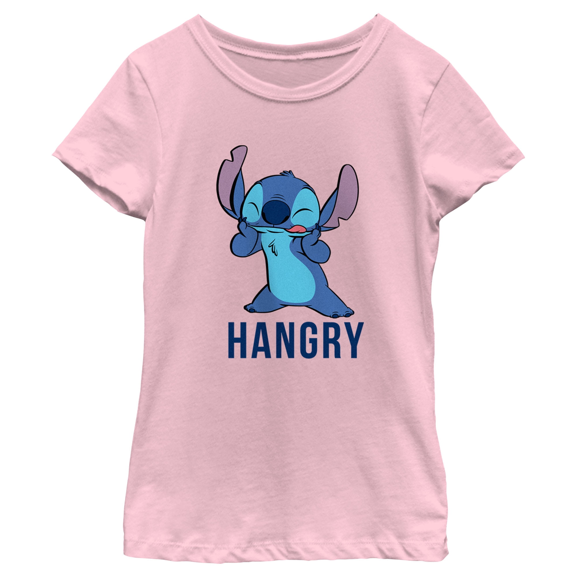 Girl's Lilo & Stitch Hangry Graphic Tee Light Pink Medium - Walmart.com