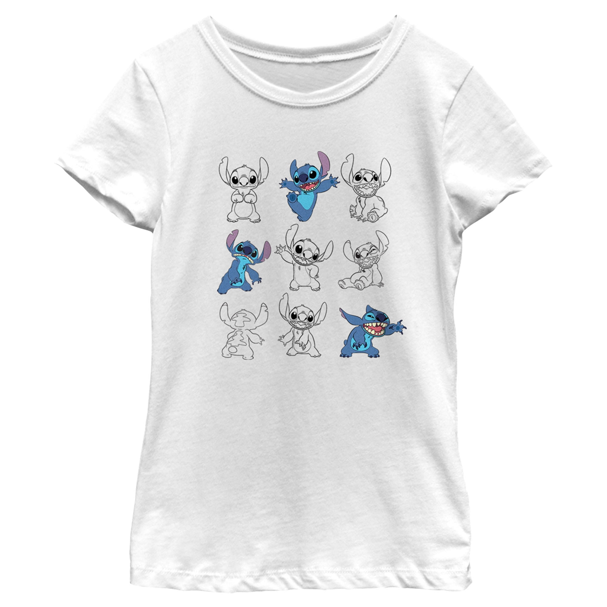 Girl's Lilo & Stitch Iconic Poses Graphic Tee White Large - Walmart.com