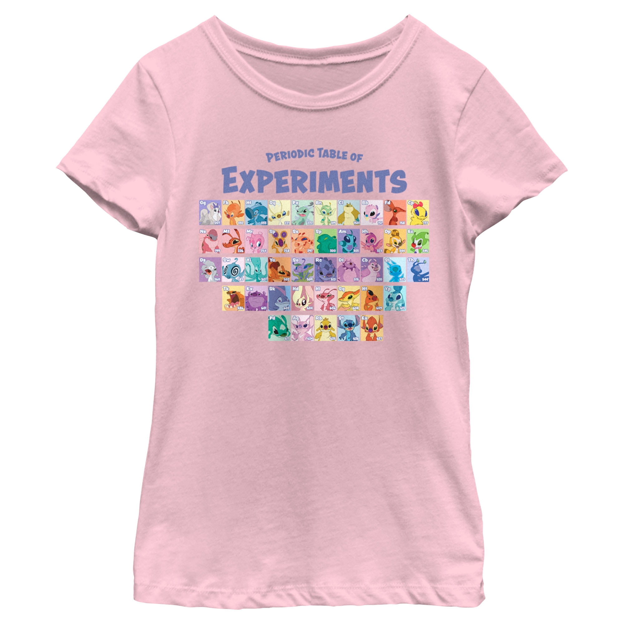 Girl's Lilo & Stitch Periodic Table of Experiments Graphic Tee Light ...