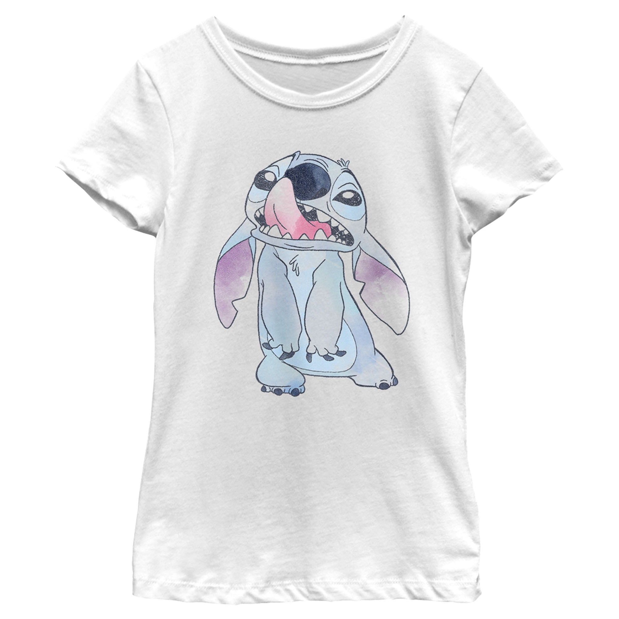 Girl's Lilo & Stitch Watercolor Stitch Graphic Tee White Large ...