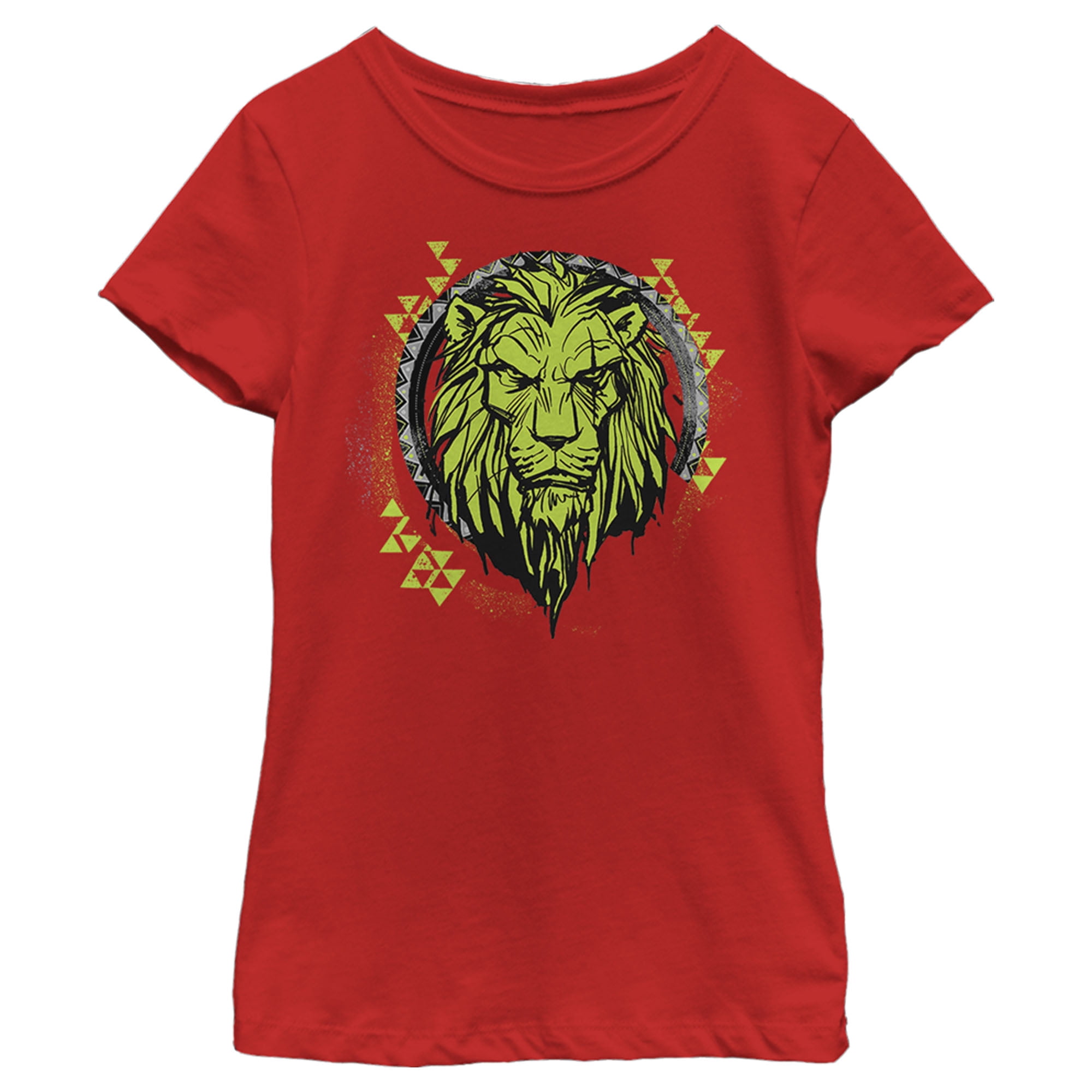 Girl's Lion King Geometric Scar Emblem Graphic Tee Red Small - Walmart.com