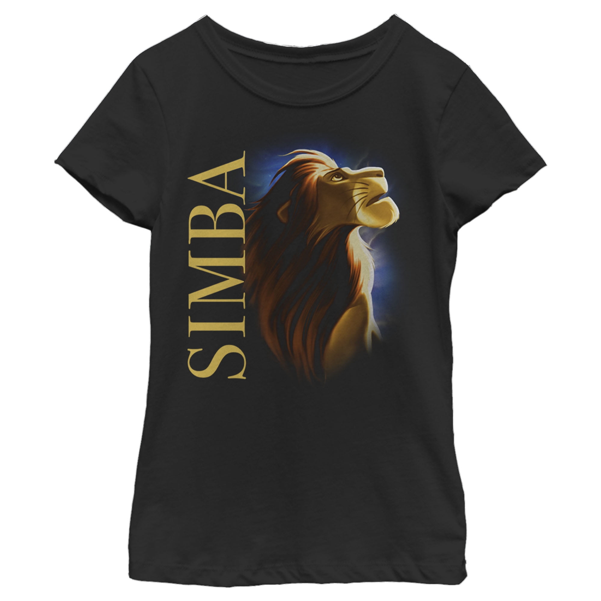 Girl's Lion King Noble Simba Pose Graphic Tee Black Large - Walmart.com