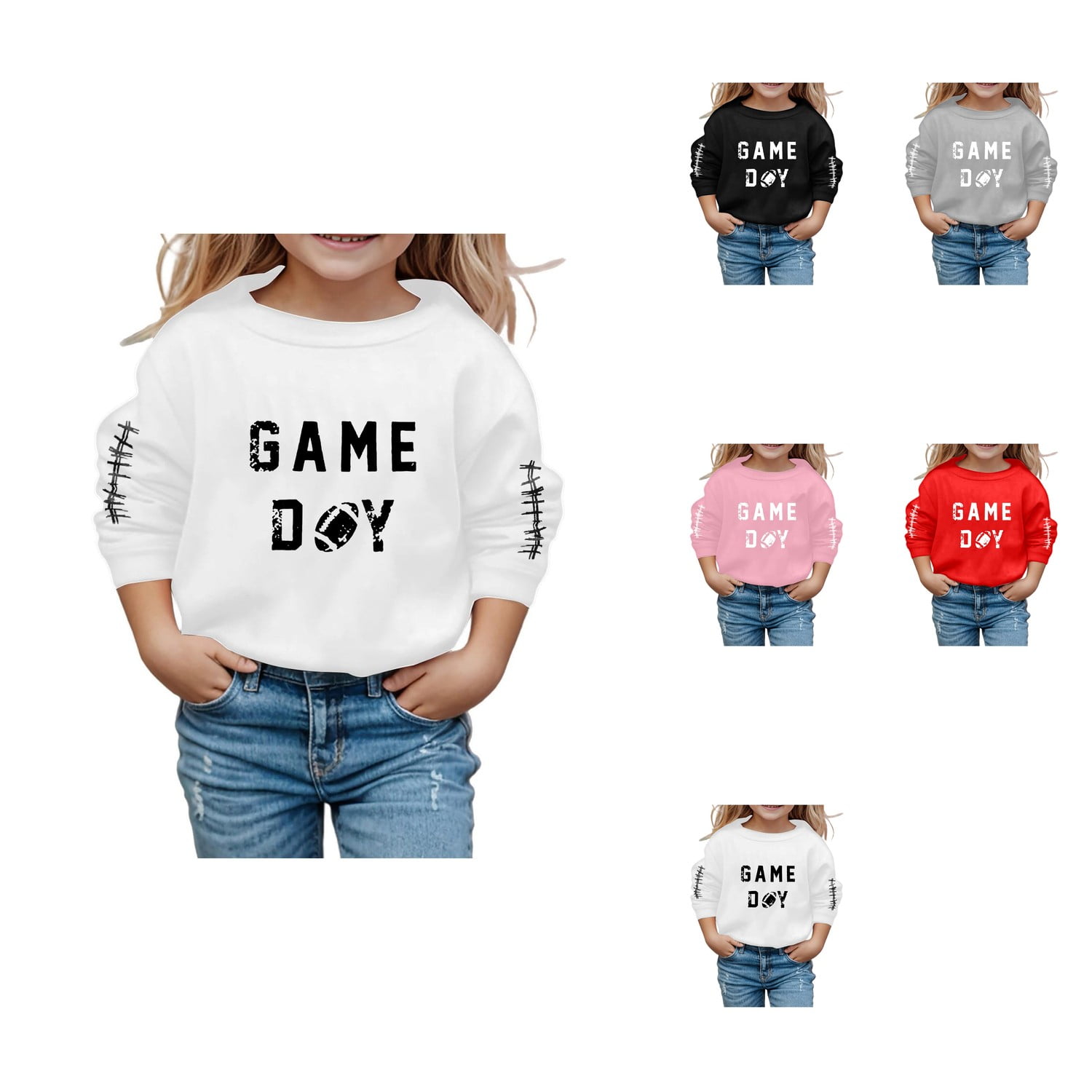 Girl's Long Sleeve Soft Sweatshirt Graphic Kids Cute Round Neck ...