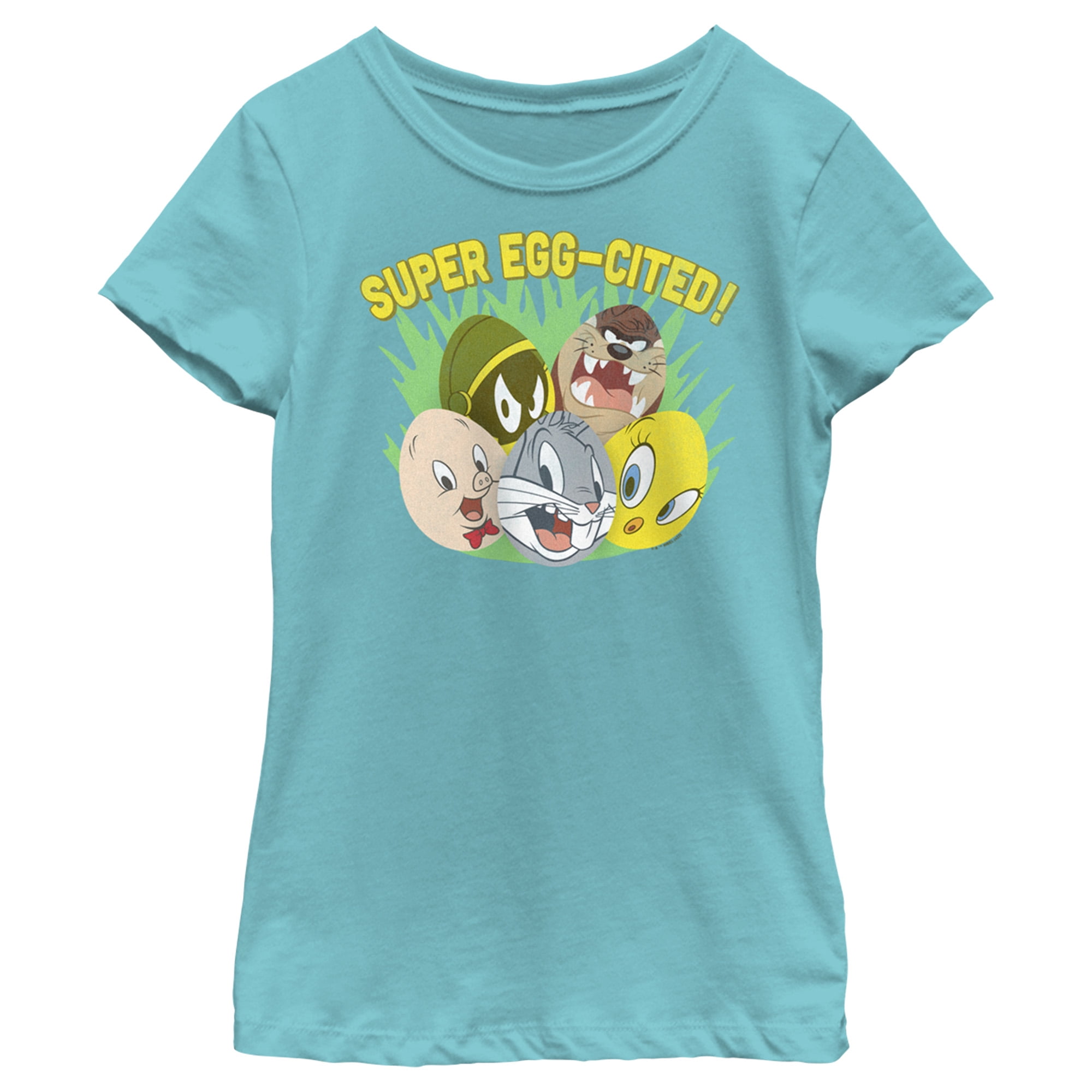 Girl's Looney Tunes Super Egg-Cited Group Portrait Graphic Tee Tahiti ...
