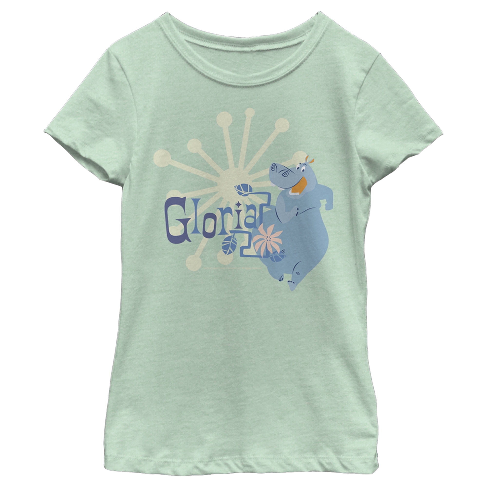 Girl's Madagascar Blue Gloria Character Name Graphic Tee Mint Small ...