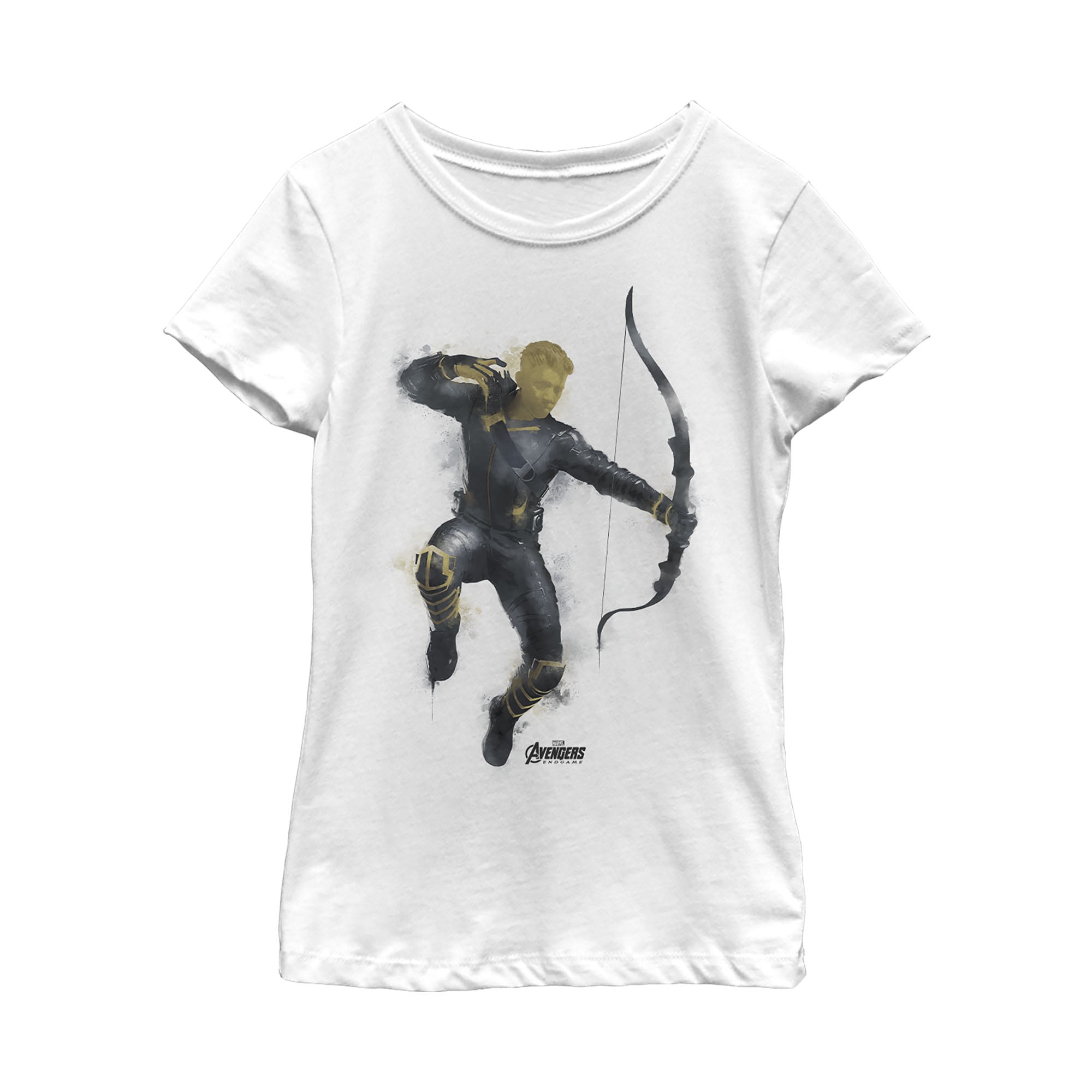 Girl's Marvel Avengers: Endgame Hawkeye Spray Paint Graphic Tee White ...
