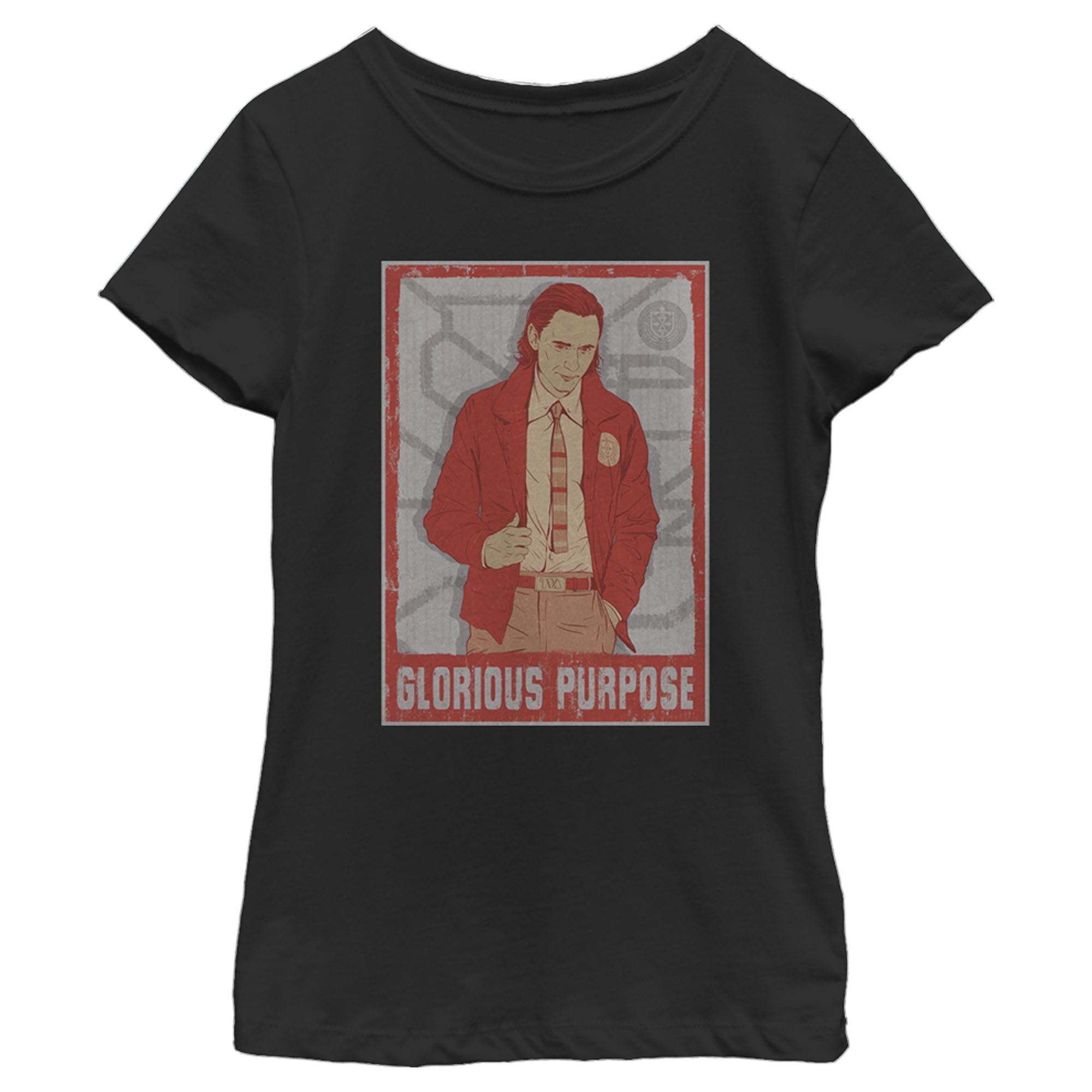Girl's Marvel Loki Glorious Purpose Drawing Graphic Tee Black Small ...