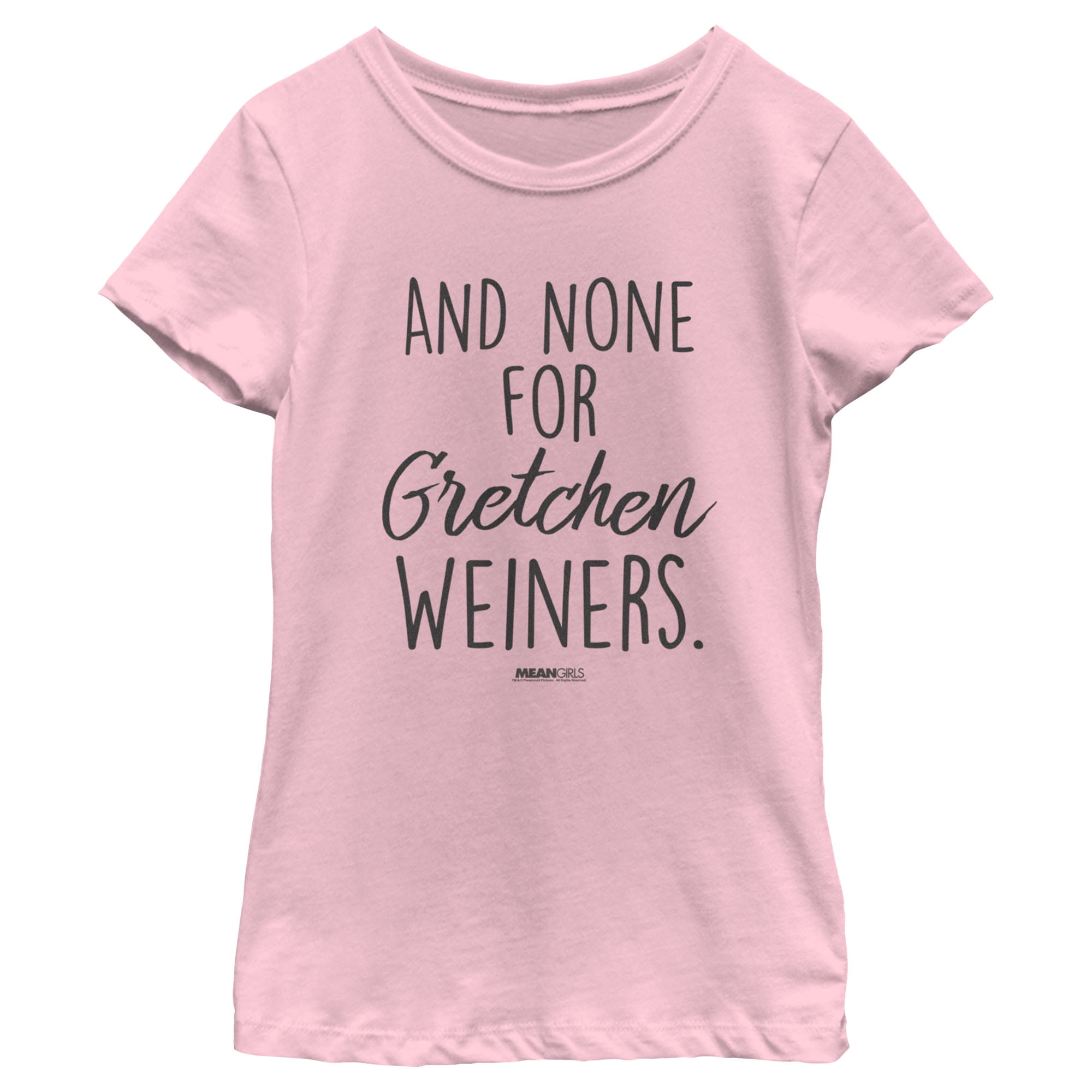Girl's Mean Girls And None for Gretchen Wieners Graphic Tee Light Pink ...