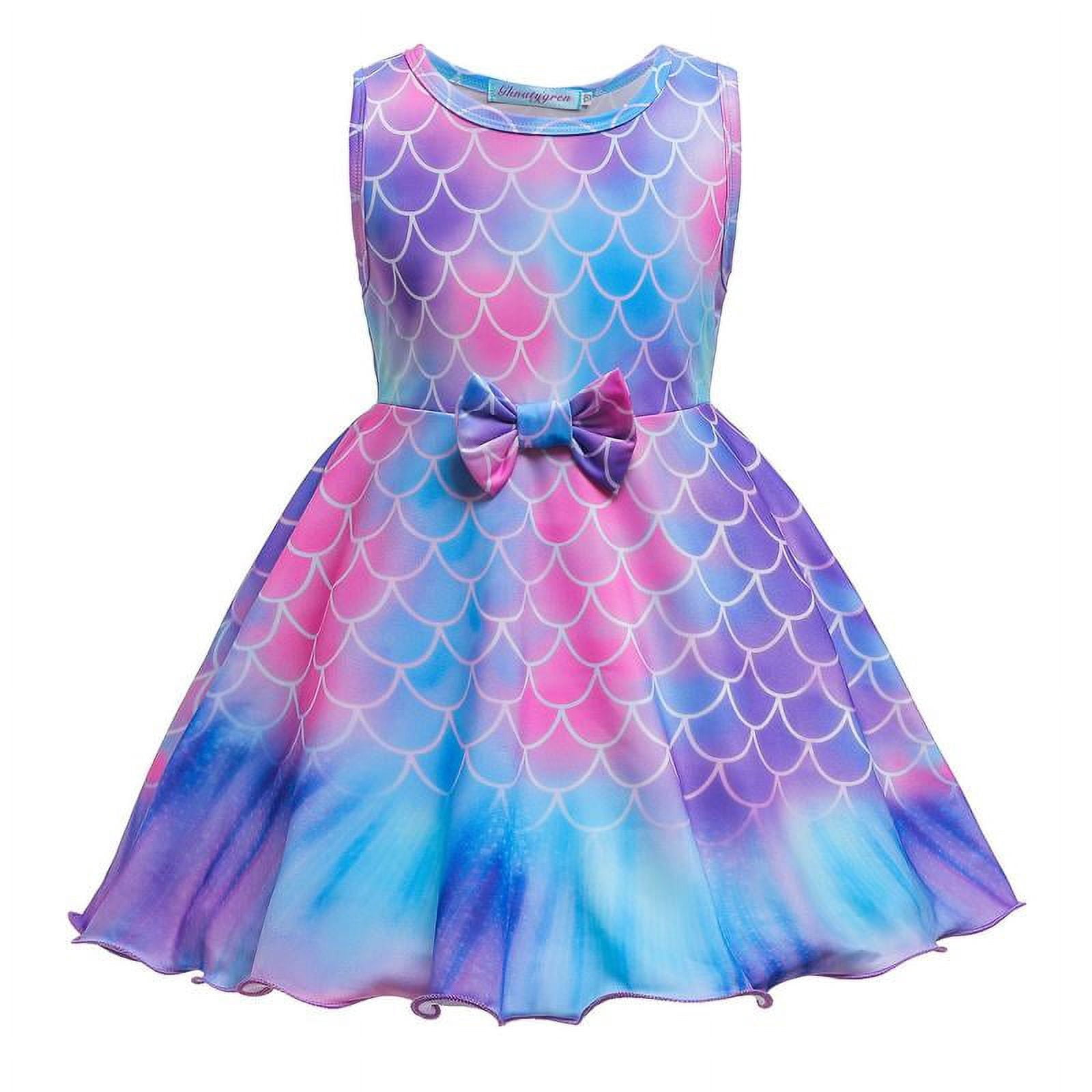Girl’s Mermaid Costume Sleeveless Princess Dress Birthday Party Costume ...