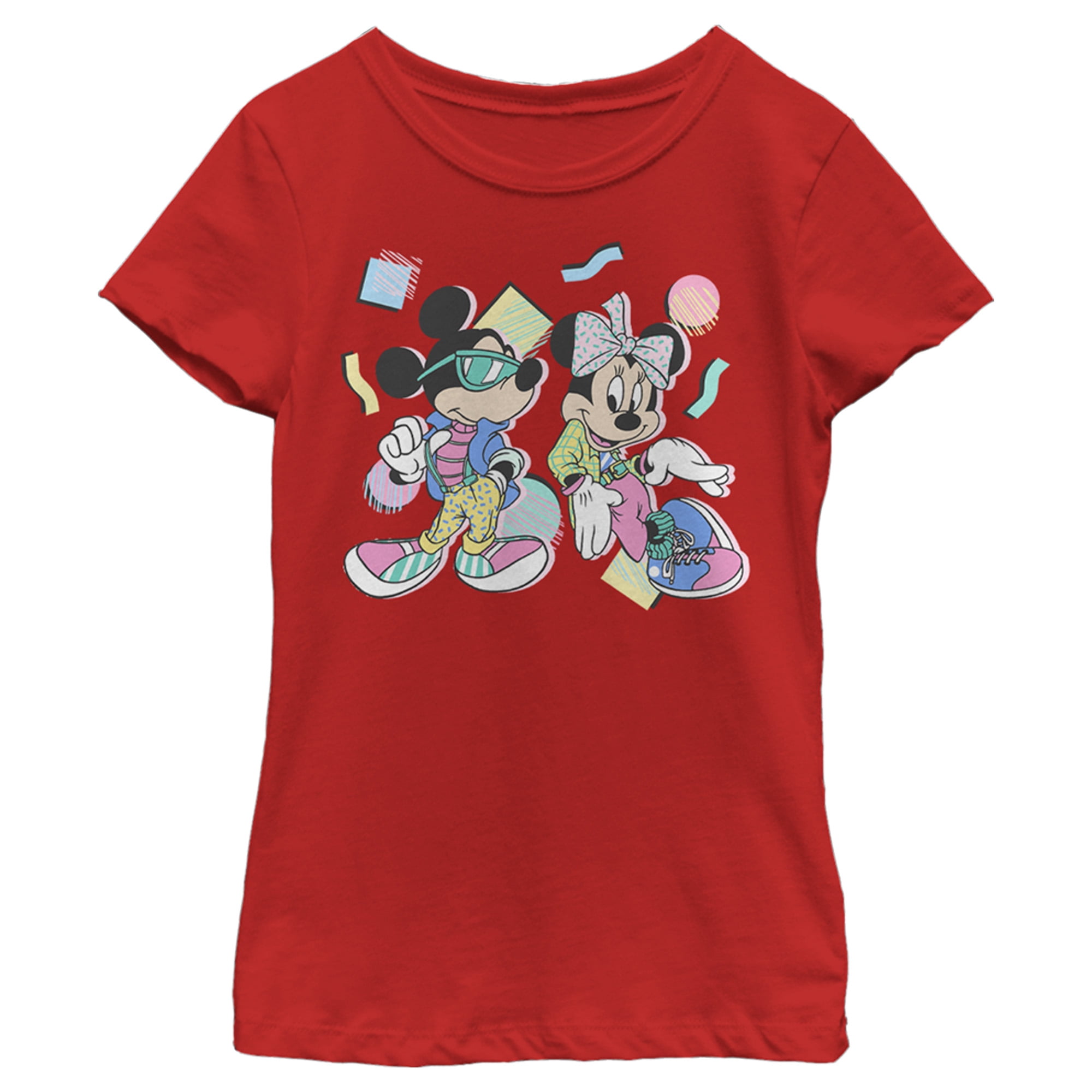 Girl's Mickey & Friends '80s Minnie and Mickey Mouse Graphic Tee Red X ...