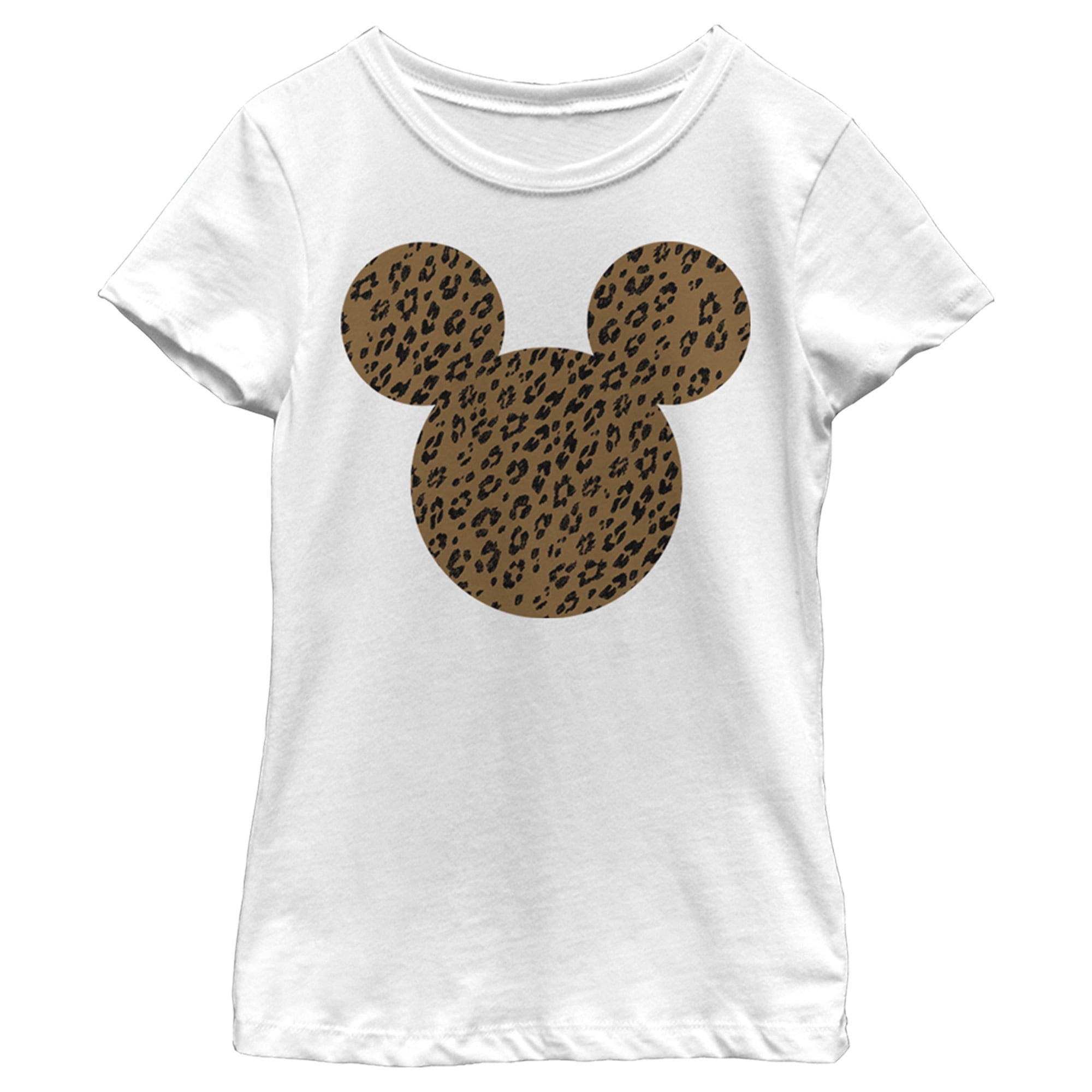 Girl's Mickey & Friends Cheetah Silhouette Graphic Tee White Medium ...