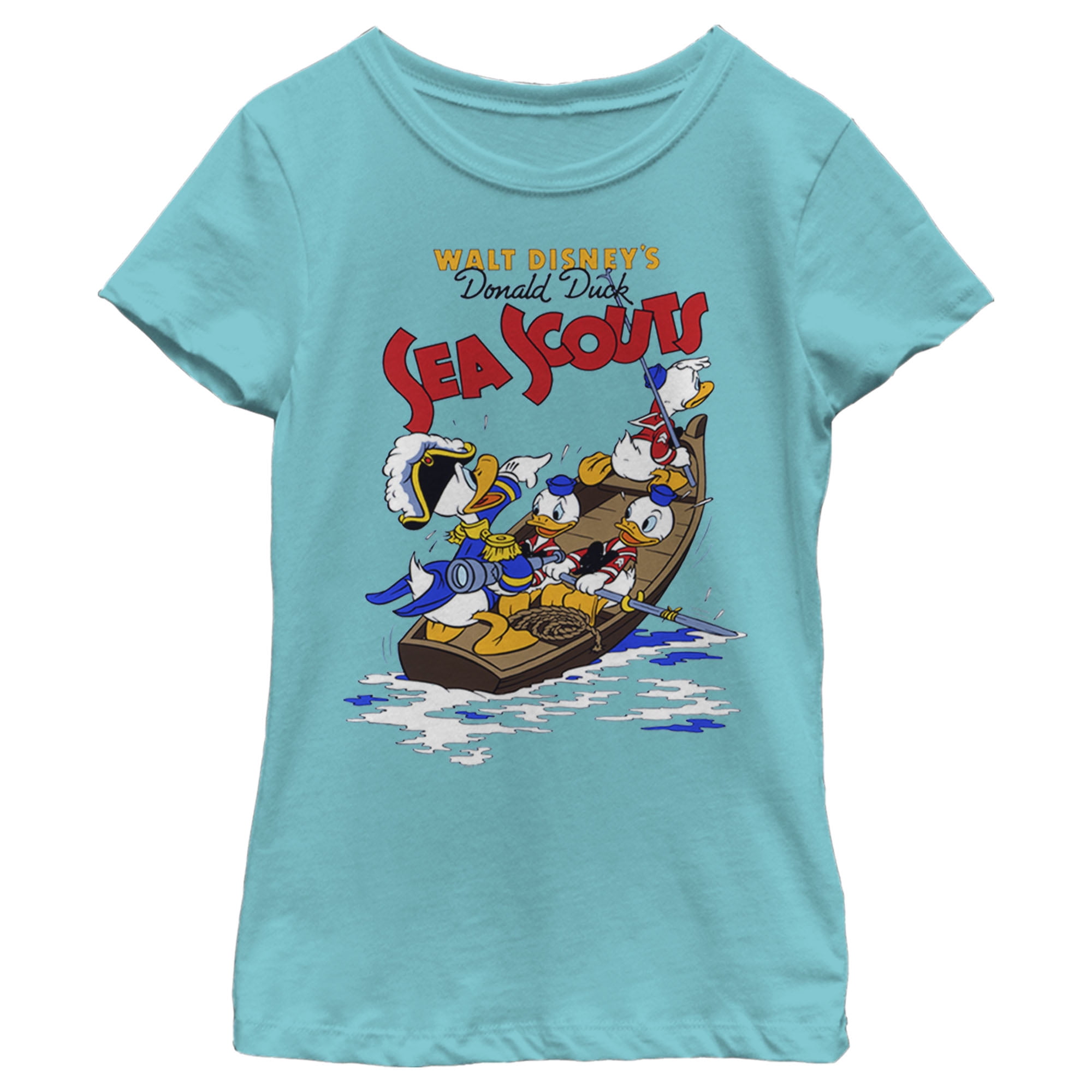 Girl's Mickey & Friends Donald Duck Sea Scouts Graphic Tee Tahiti Blue ...
