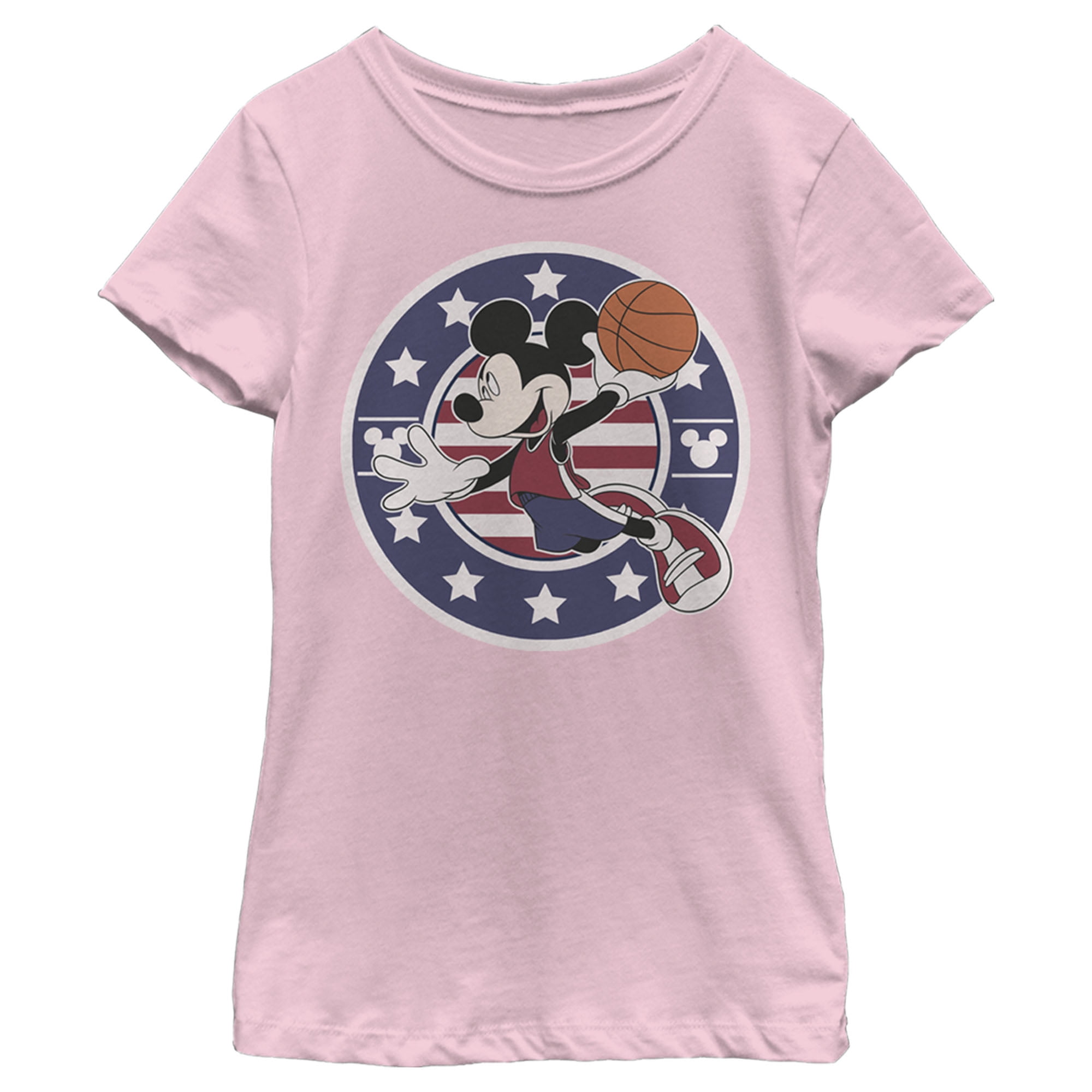 Girl's Mickey & Friends Mickey Mouse Basketball Dunk Graphic Tee Light ...