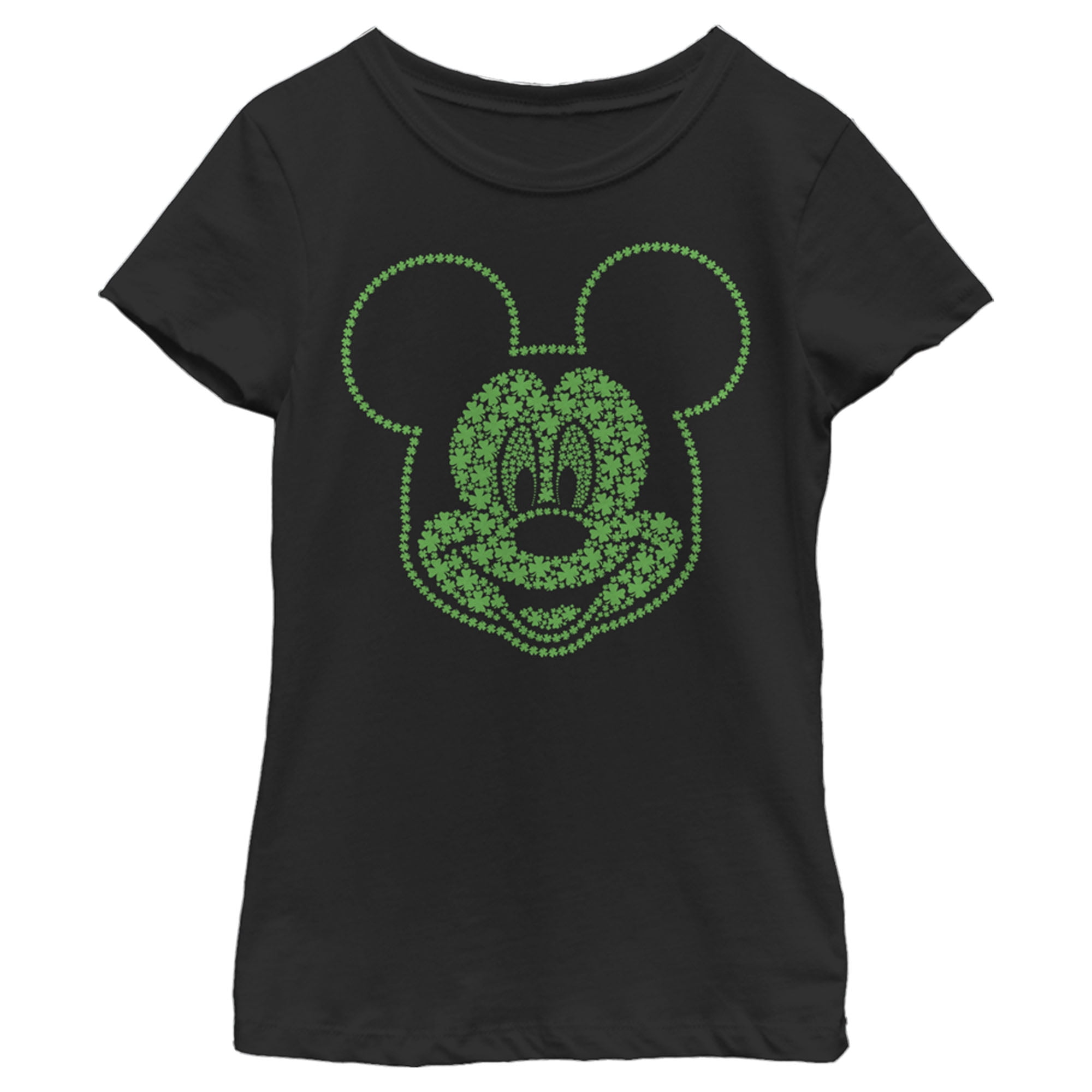 Girl's Mickey & Friends Mickey Mouse Clover Smile Graphic Tee Black ...