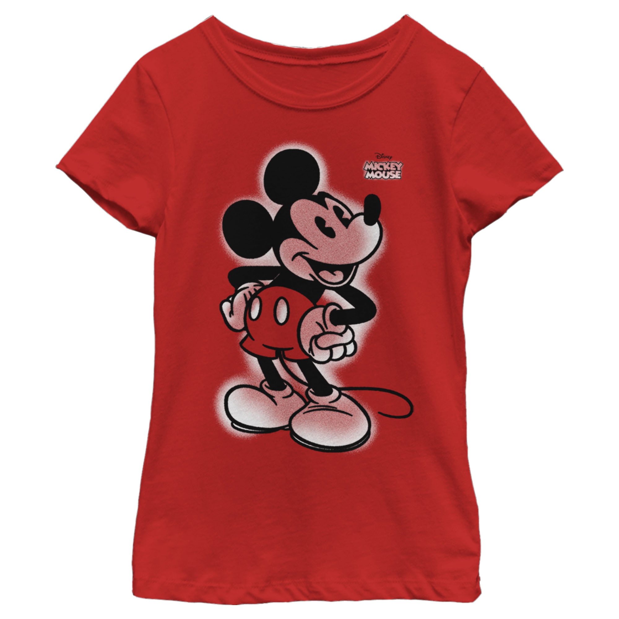 Girl's Mickey & Friends Mickey Mouse Retro Airbrushed Graphic Tee Red ...