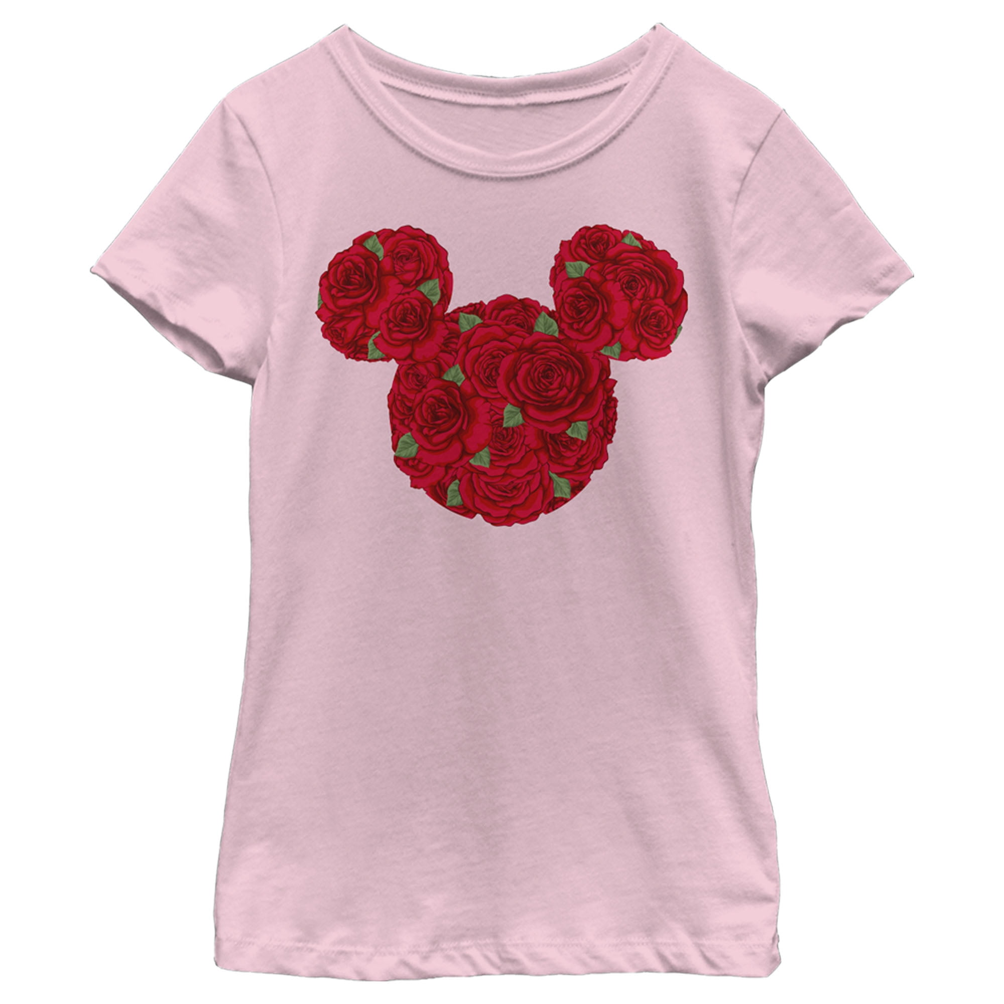 Girl's Mickey & Friends Mickey Mouse Rose Silhouette Graphic Tee Light ...