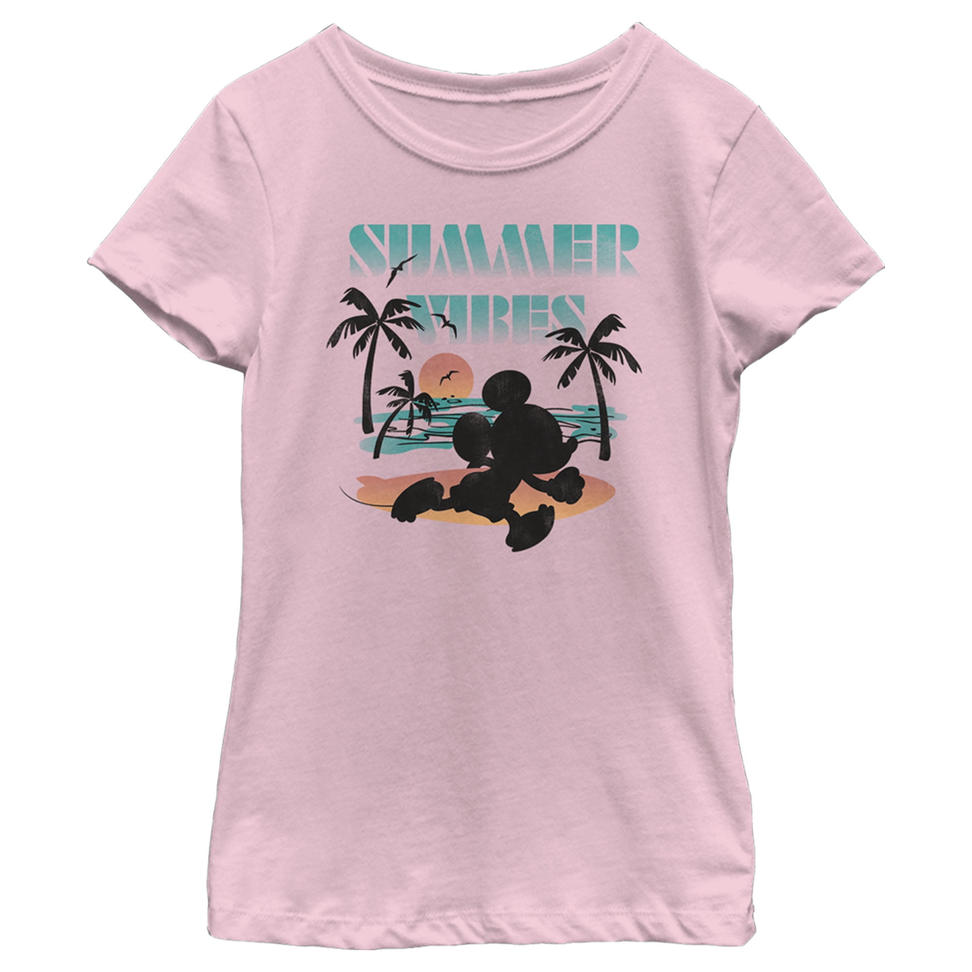 Girl's Mickey & Friends Mickey Mouse Summer Vibes Graphic Tee Light ...