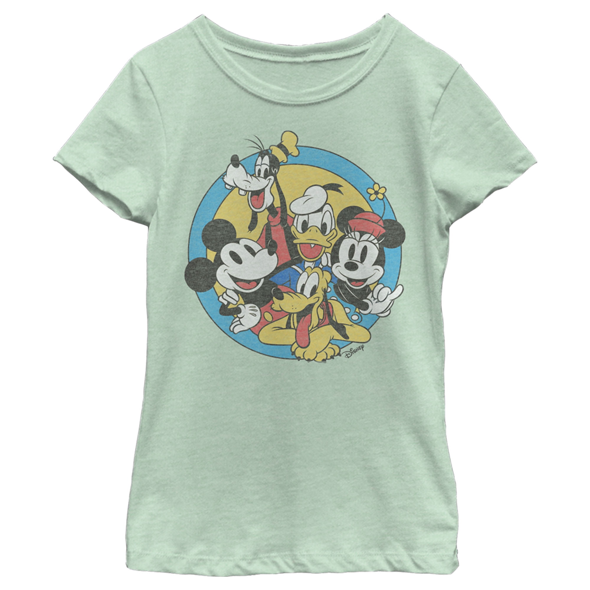 Girl's Mickey & Friends Retro Buddies Graphic Tee Mint Small - Walmart.com