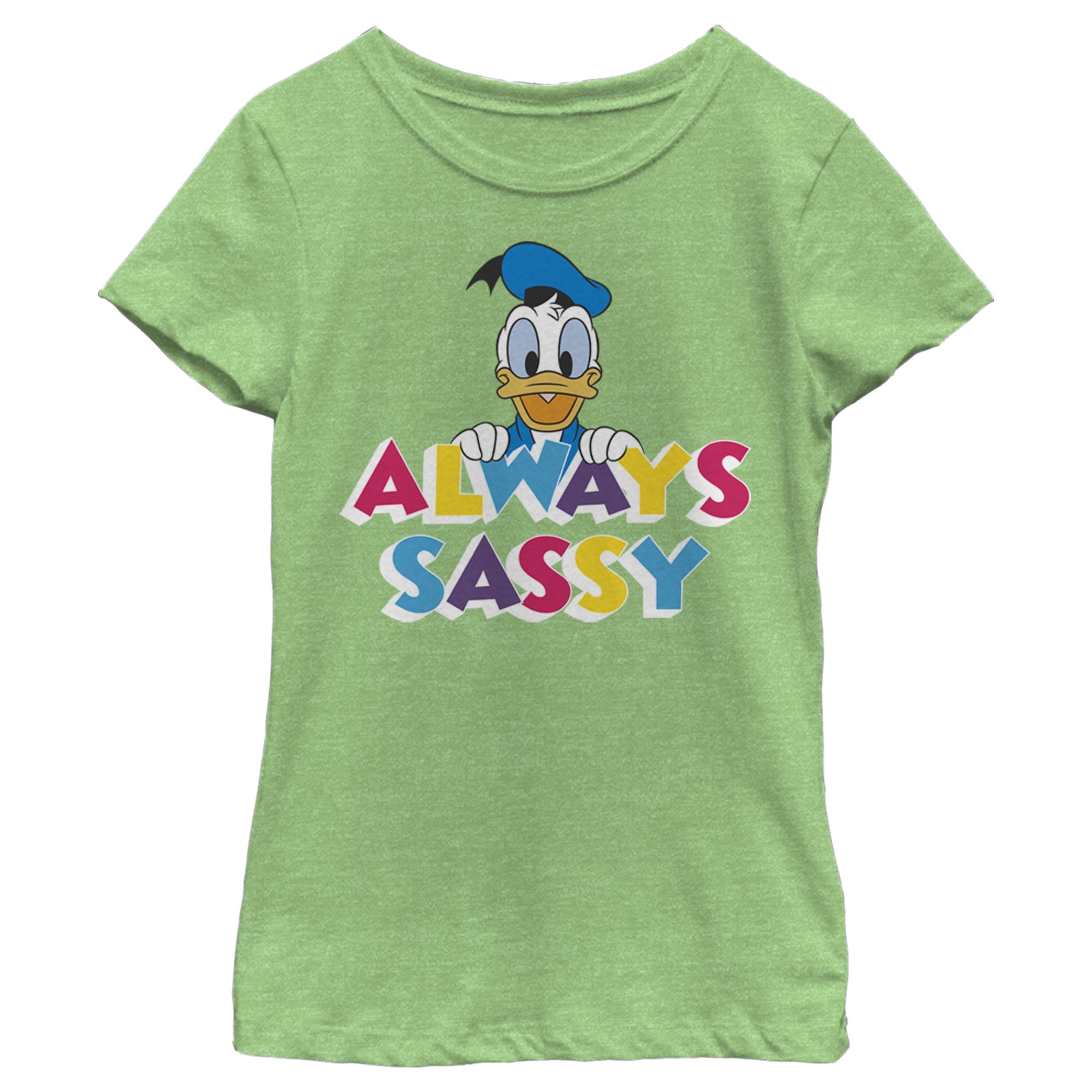 Girl's Mickey & Friends Sassy Donald Graphic Tee Green Apple Small ...