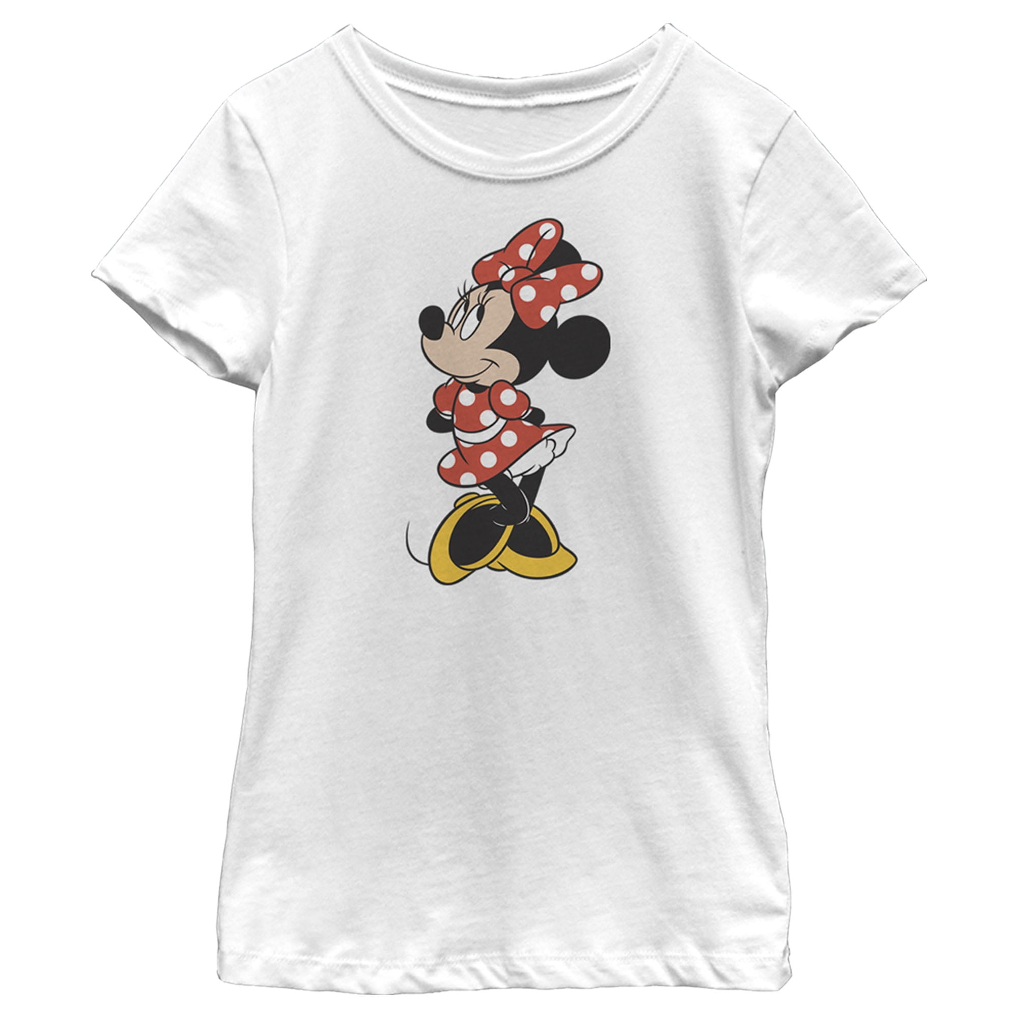 Girl's Mickey & Friends Smiling Minnie Mouse Portrait Graphic Tee White ...