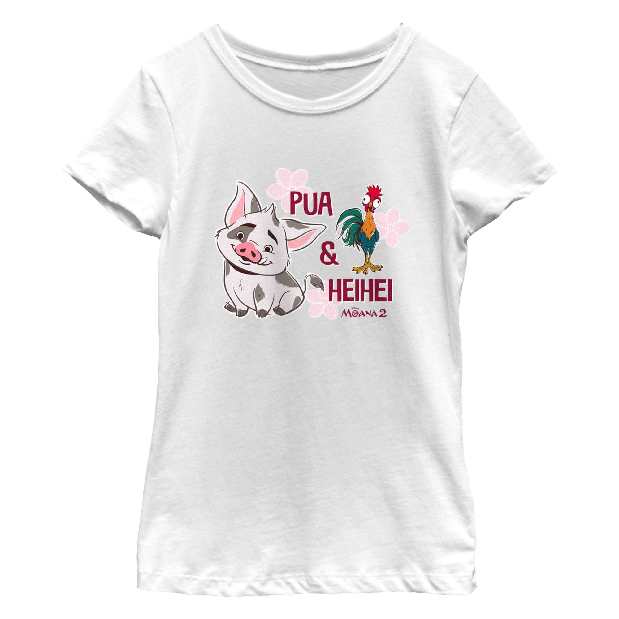 Girl's Moana 2 Pua & Heihei Graphic T-Shirt - Walmart.com