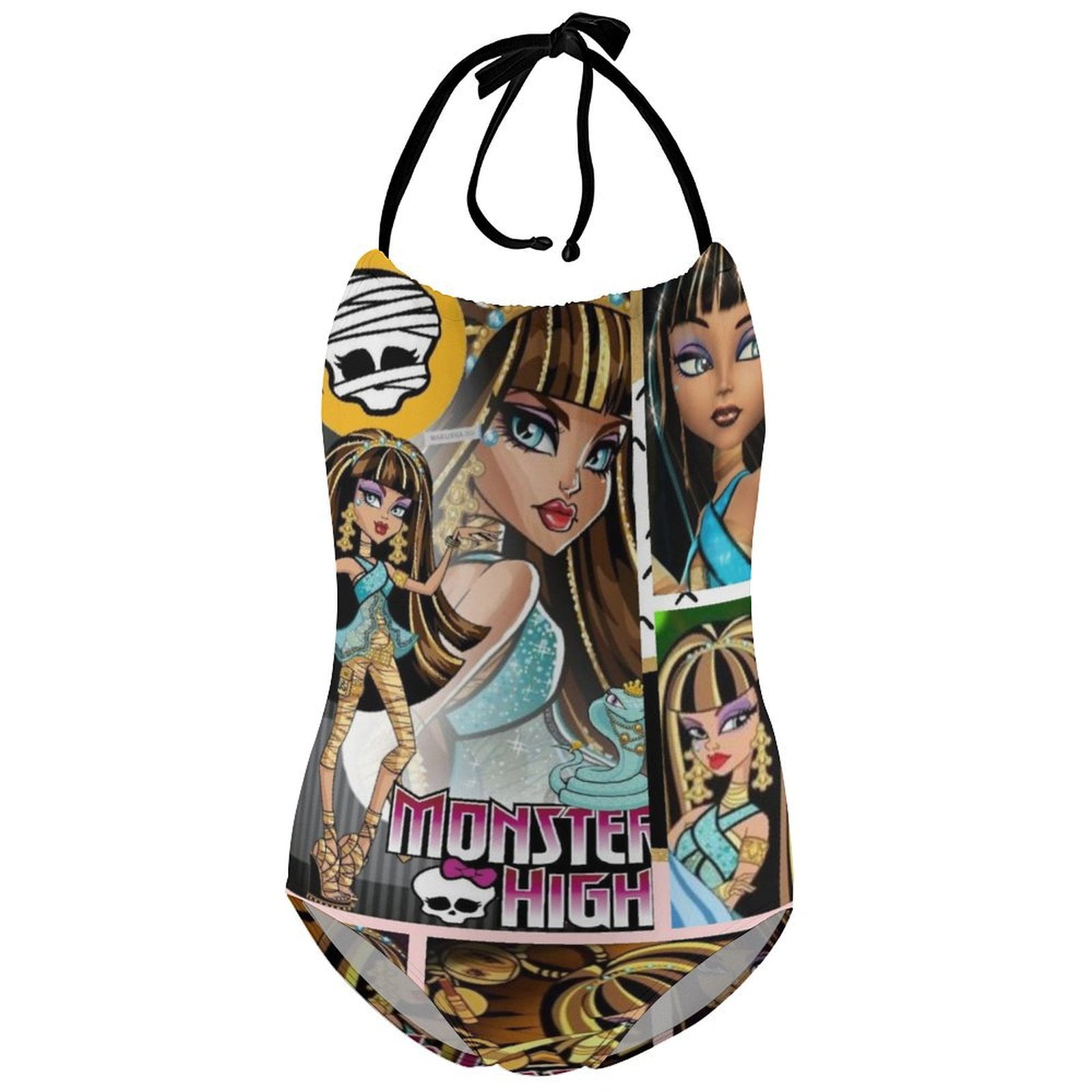 Girl's Mon-Ster High One Piece Swimsuit Halter Bathing Suit for Holiday ...