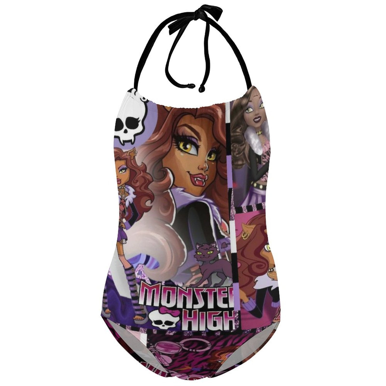 Girl's Mon-Ster High One Piece Swimsuit Halter Bathing Suit for Holiday ...