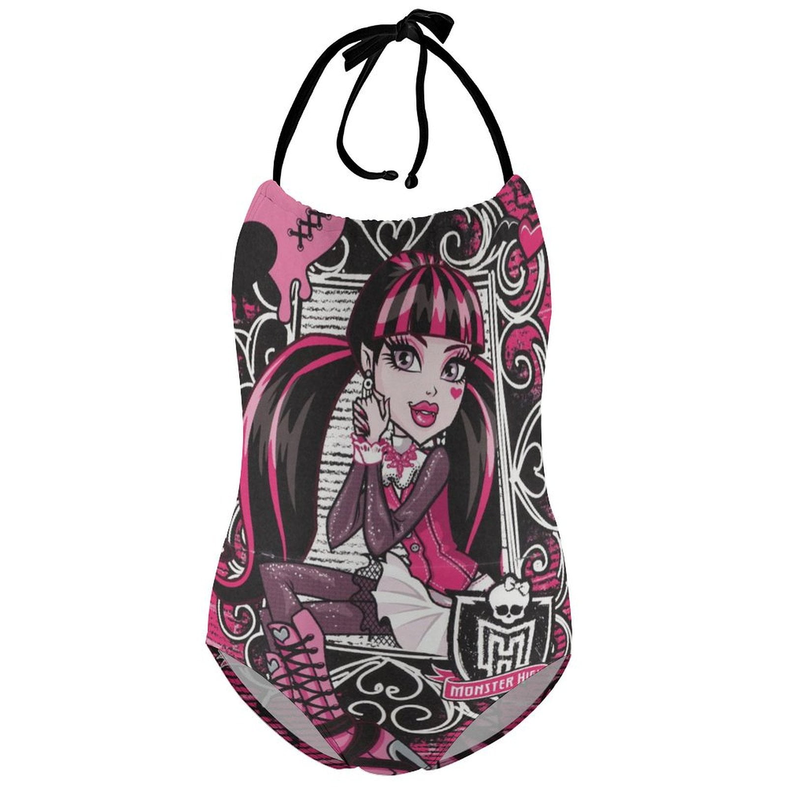 Girl's Mon-Ster High One Piece Swimsuit Halter Bathing Suit for Holiday ...