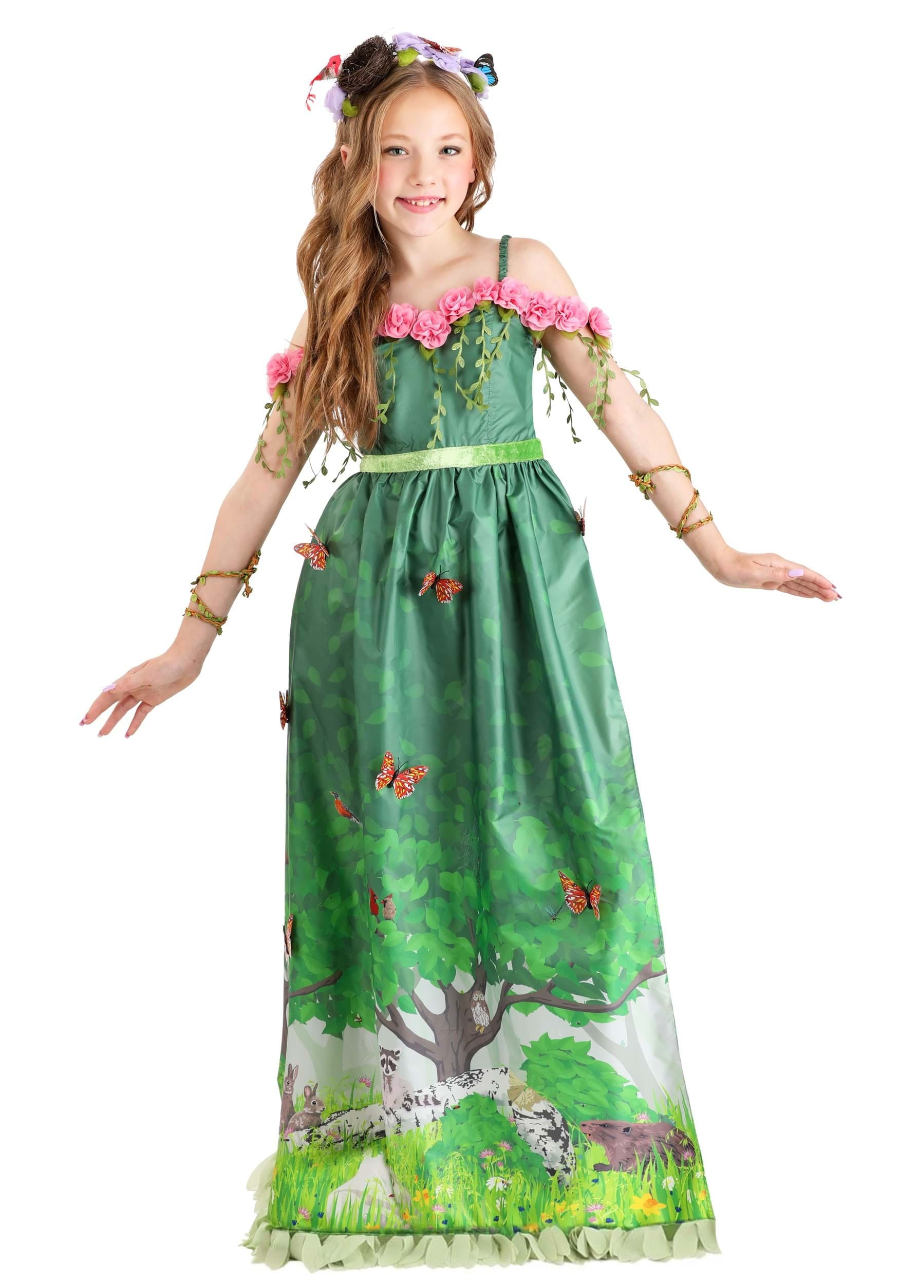 Girl's Mother Nature Costume - Walmart.com