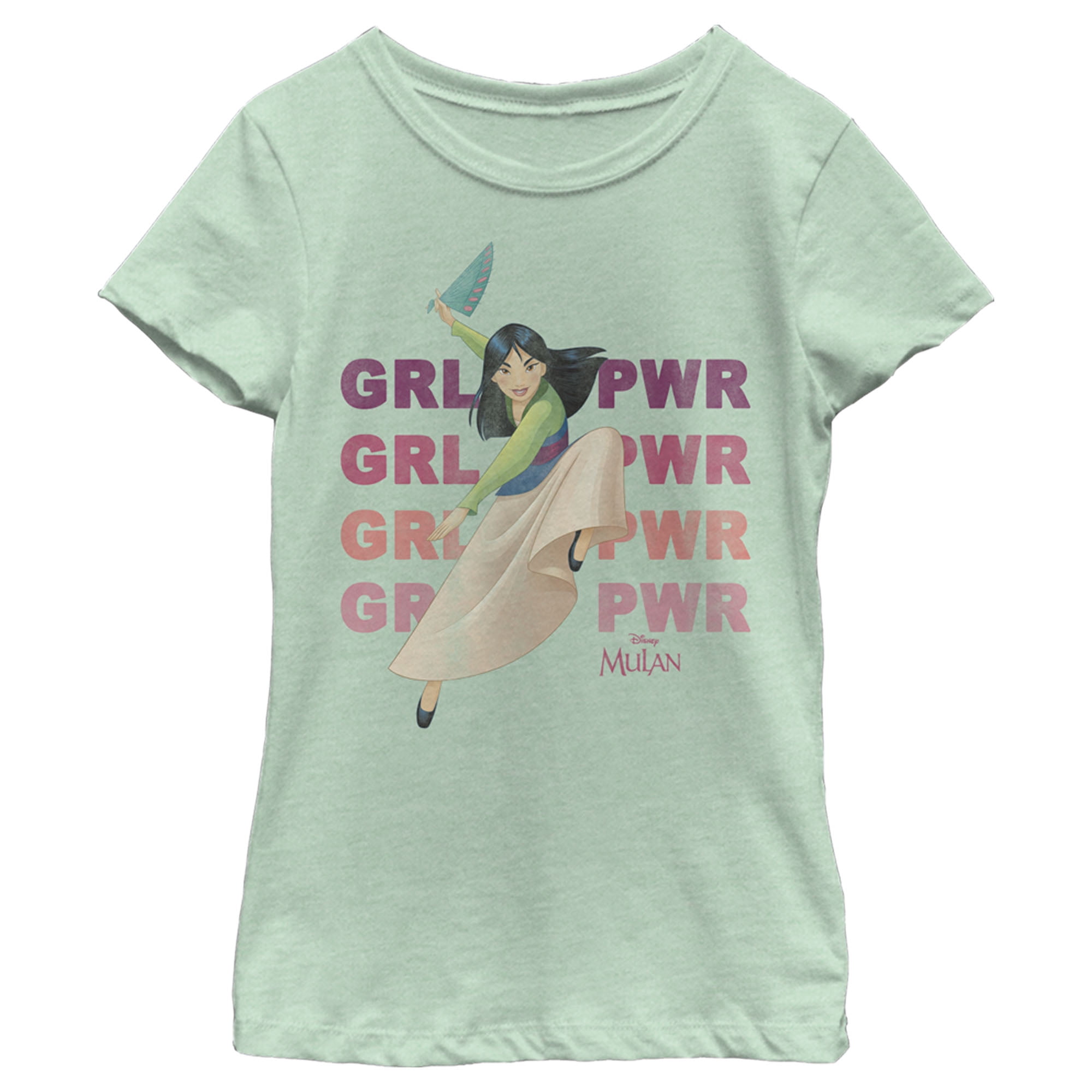 Girl's Mulan Girl Power Pose Graphic Tee Mint Large - Walmart.com
