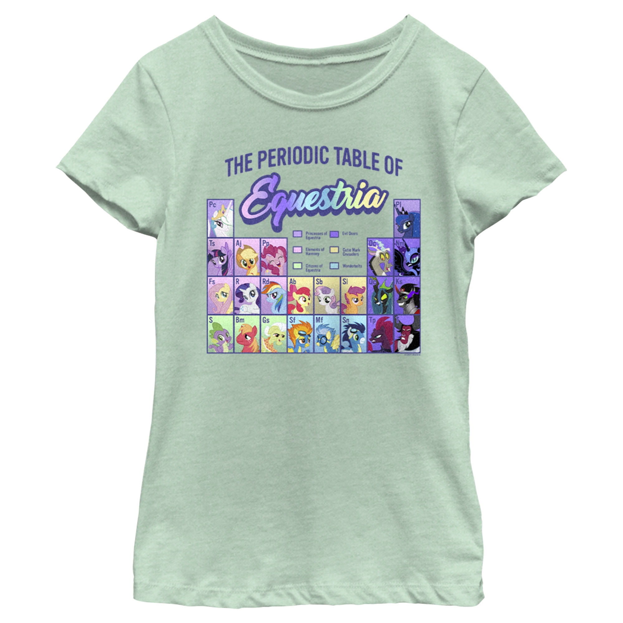 Girl's My Little Pony Periodic Table of Equestria Graphic Tee Mint ...