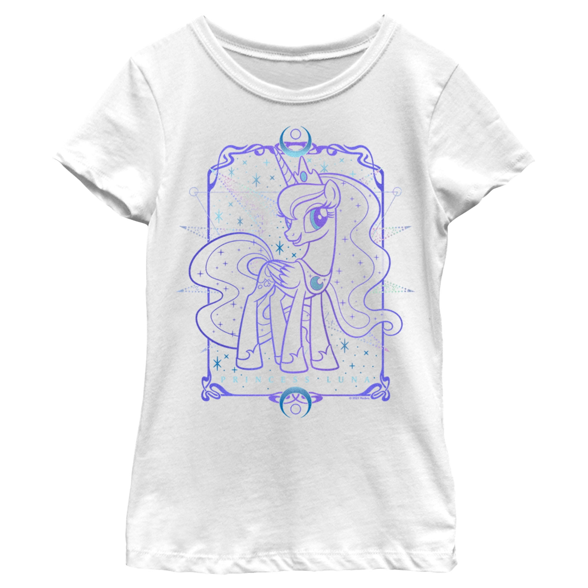 Girl's My Little Pony Princess Luna Tarot Card Graphic Tee White X ...