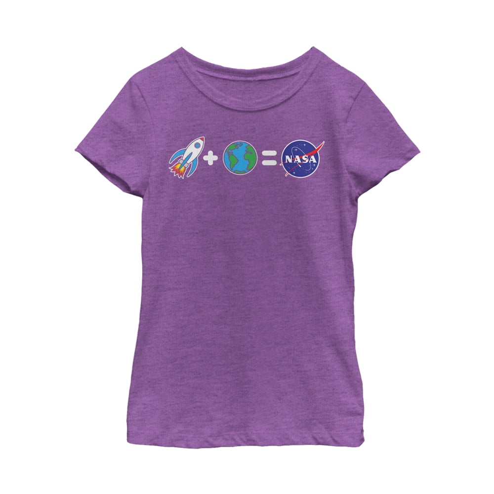 Girl's NASA Emoji Space Equation Graphic Tee Purple Berry Small ...