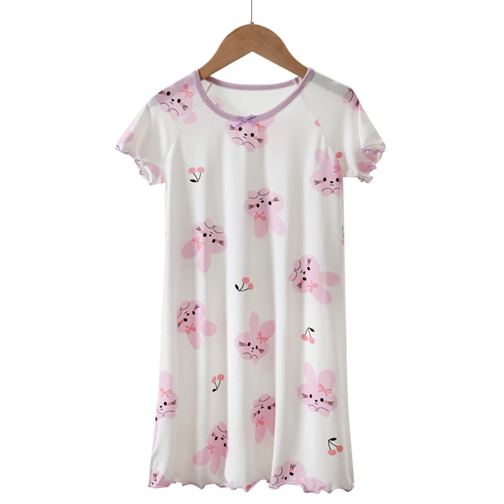 Girl's Nightgowns Toddler Summer Princess Nightgown Short Sleeve ...