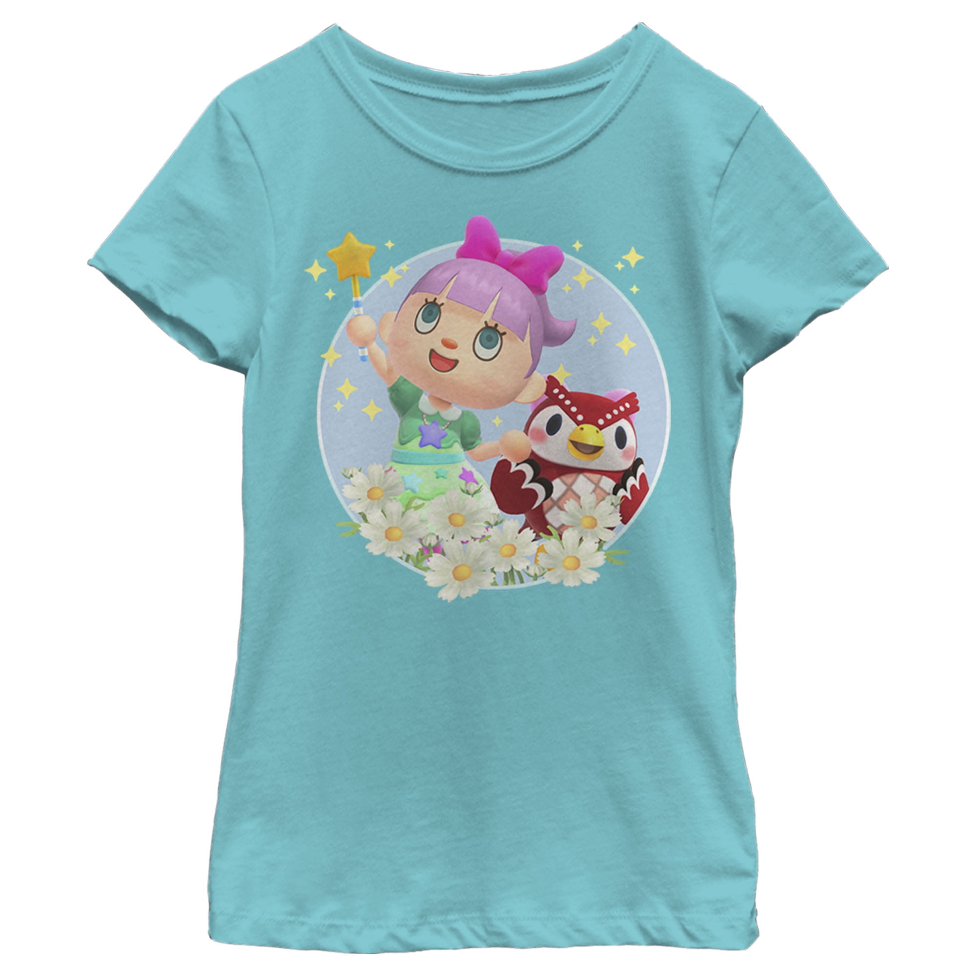 Girl's Nintendo Animal Crossing New Horizons Flower Magic Graphic Tee ...